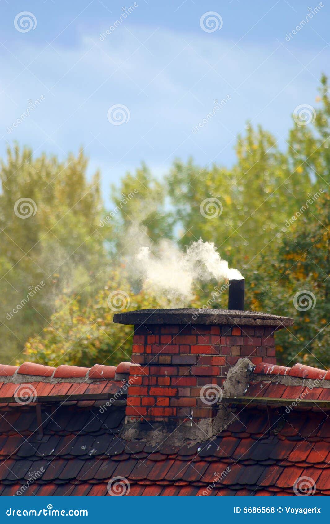 Old chimney and smoke stock photo. Image of decay, home - 6686568