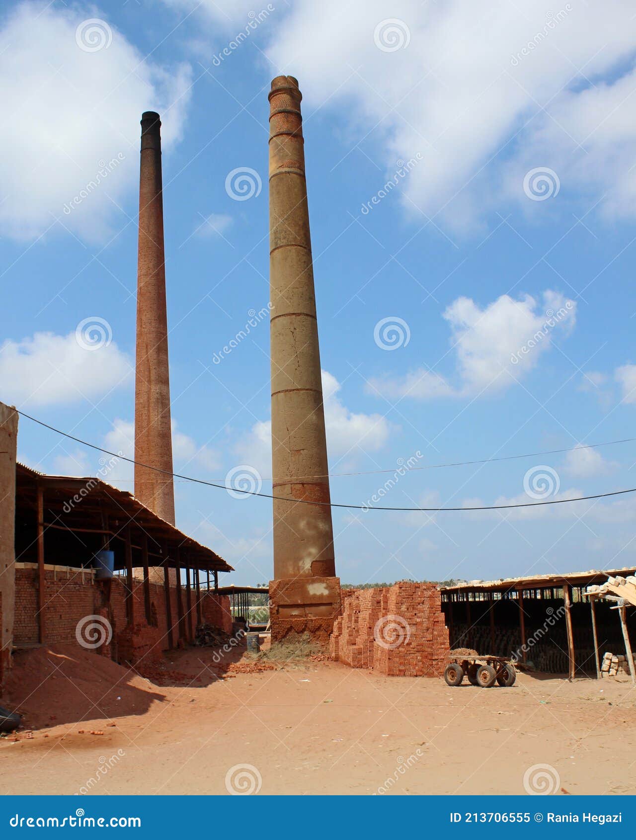 Old Chimney Tower in a Brick Factory in Rashid Stock Image - Image of ...