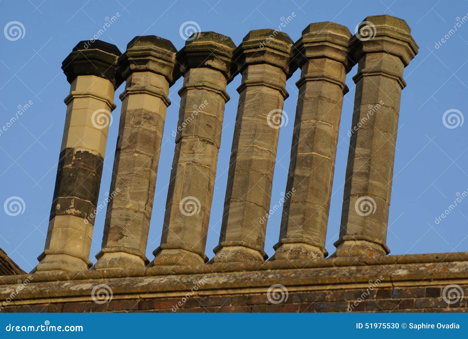 Old Chimneys. Chimney Pots and Chimney Stacks Stock Photo - Image of ...
