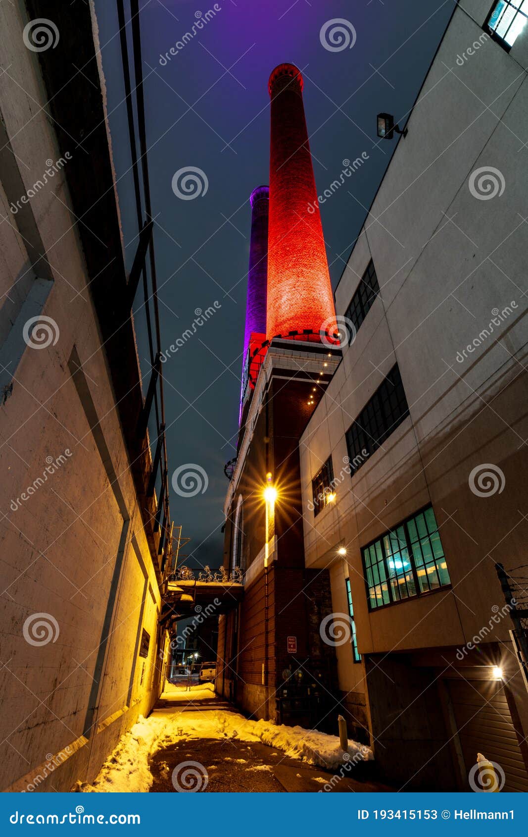 Old Chimneys at Night stock image. Image of town, washington - 193415153