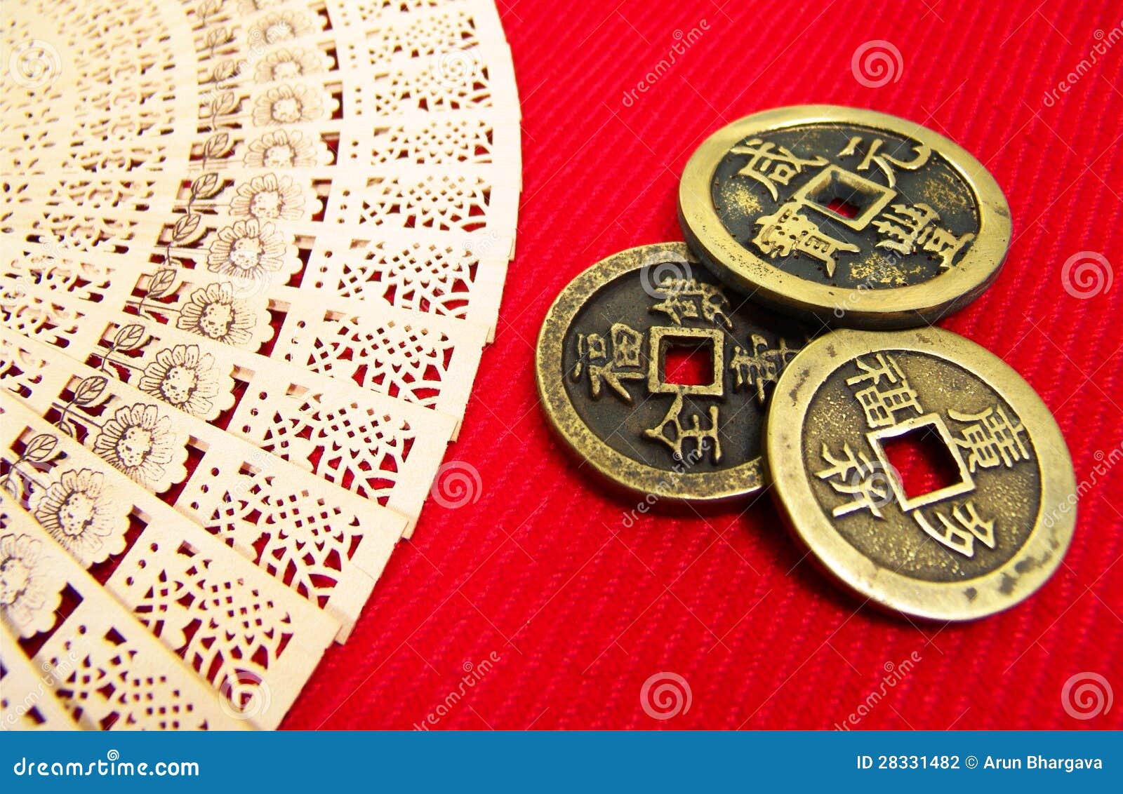 Old China good luck Coins stock photo. Image of symbol - 28331482