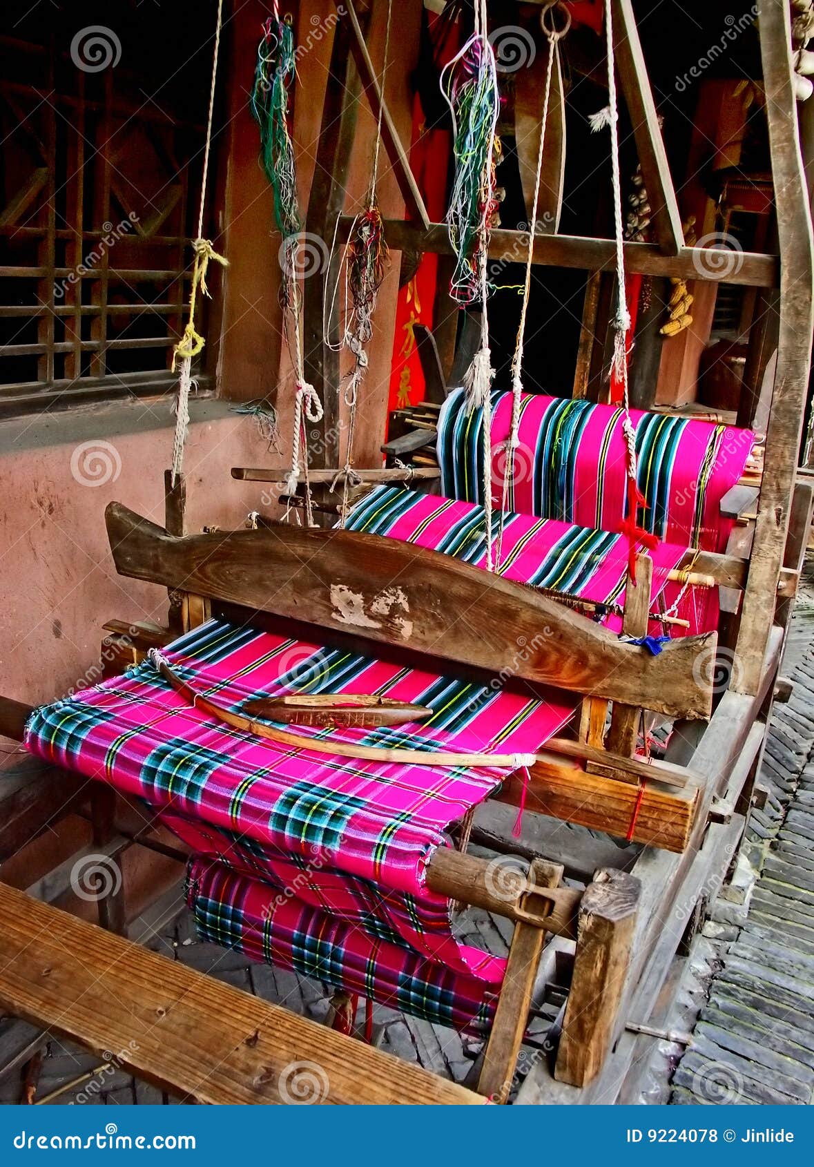 An old Chinese loom stock photo. Image of warp, window - 9224078