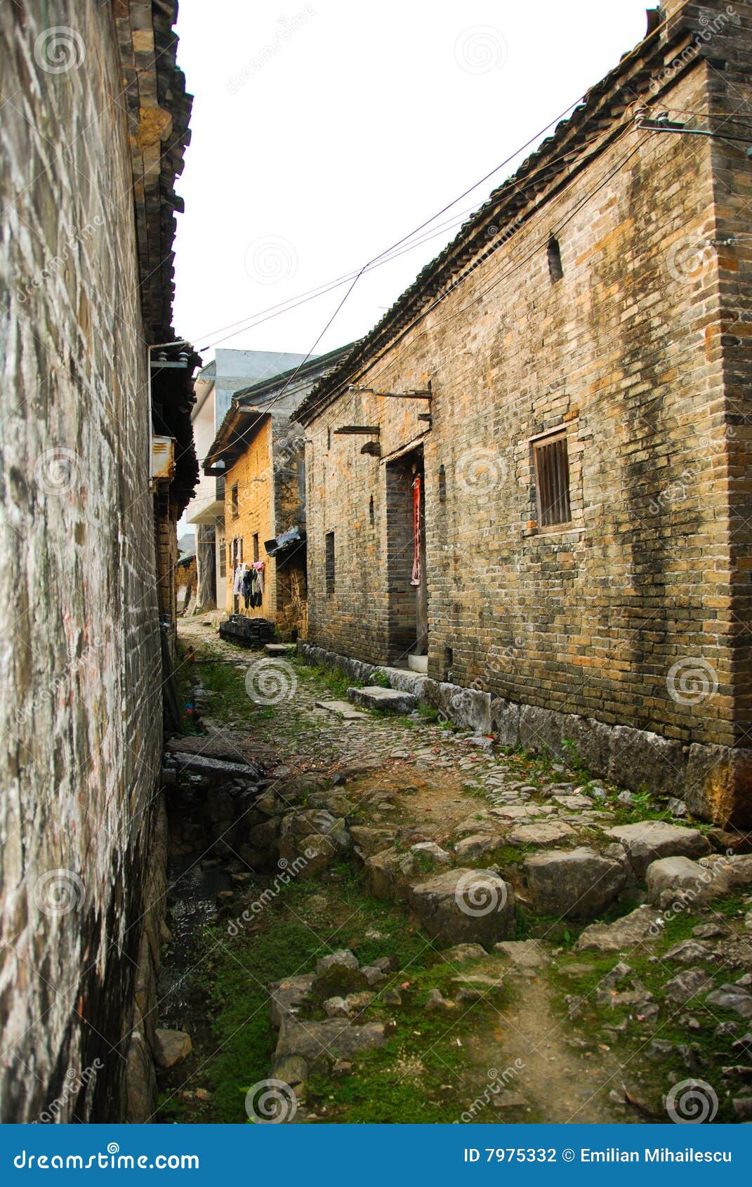 Old Chinese Street in a Village Stock Photo - Image of stair, china ...