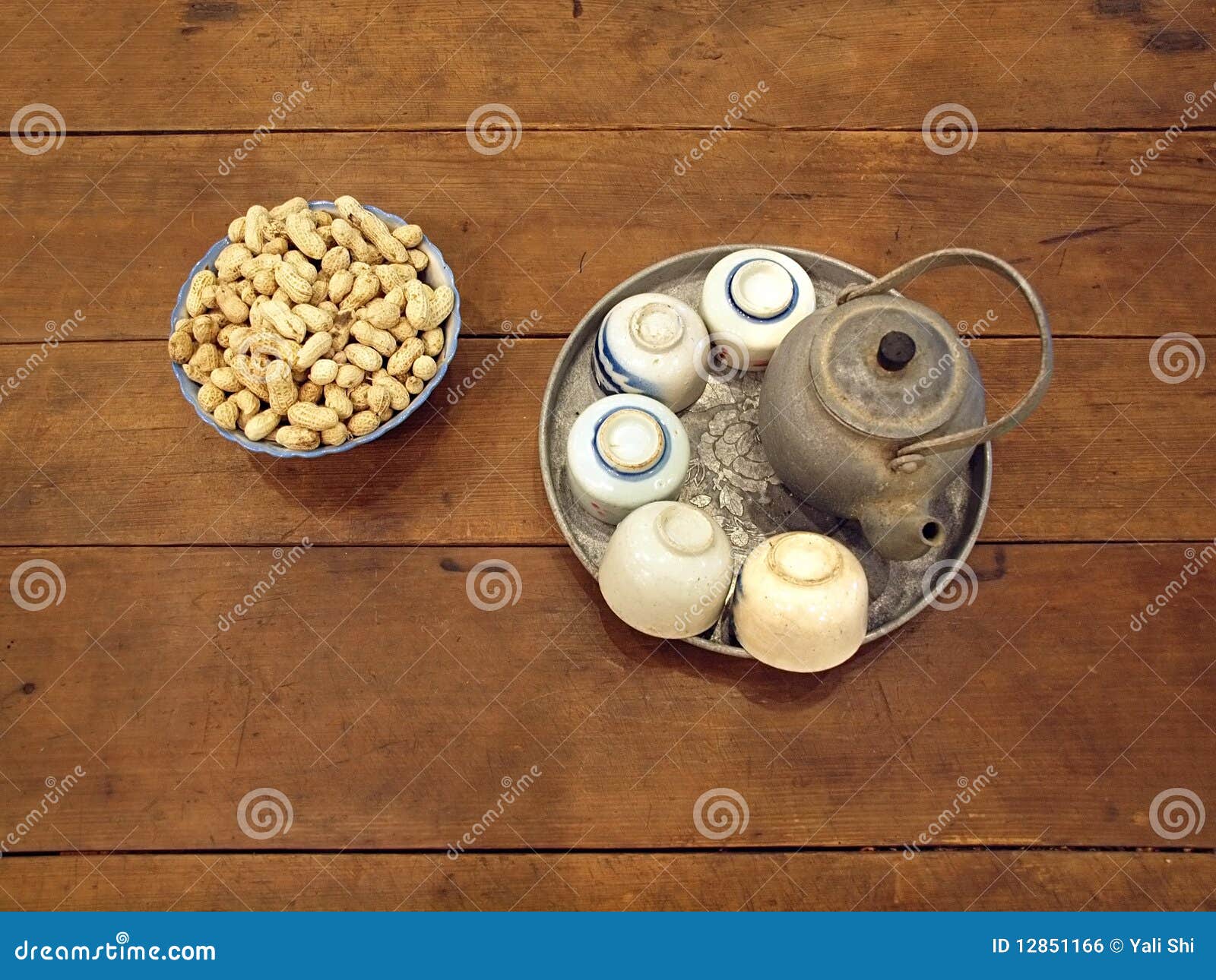 Old Chinese Tea Arrangement Stock Photo - Image of metal, round: 12851166