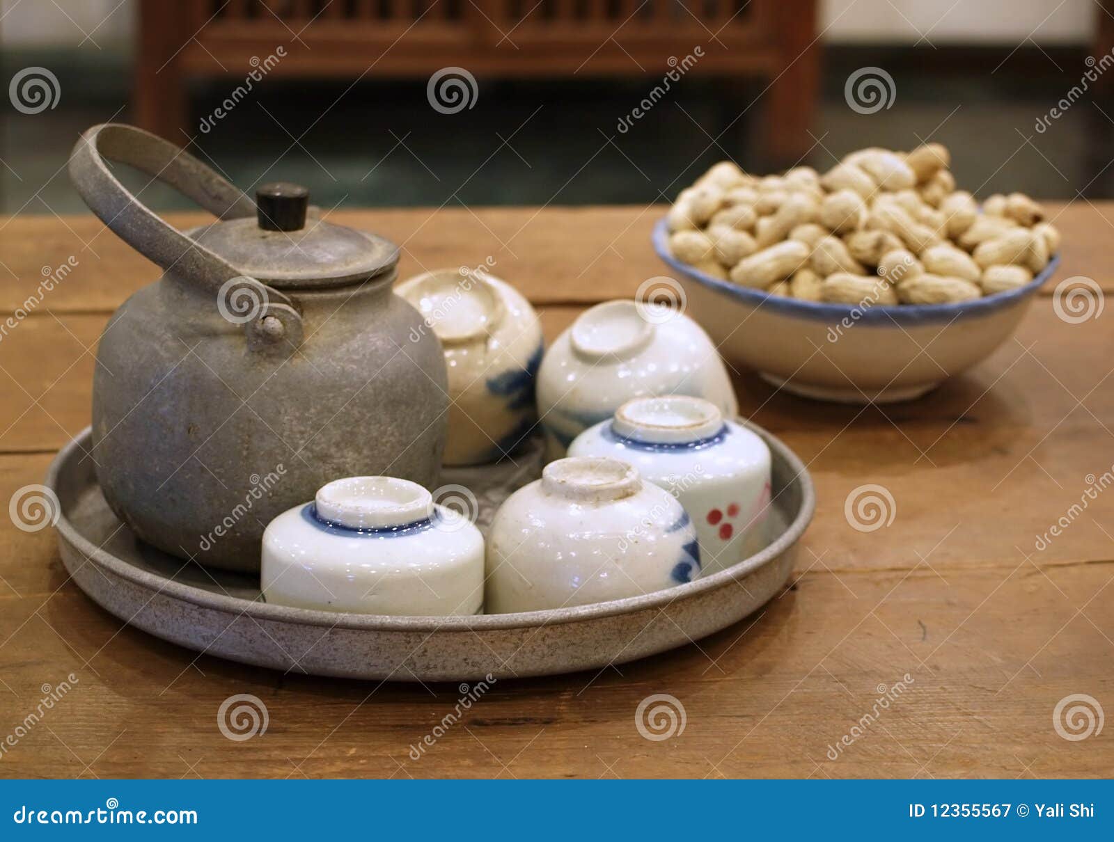 Old Chinese Tea Set stock image. Image of corrosion, wooden - 12355567