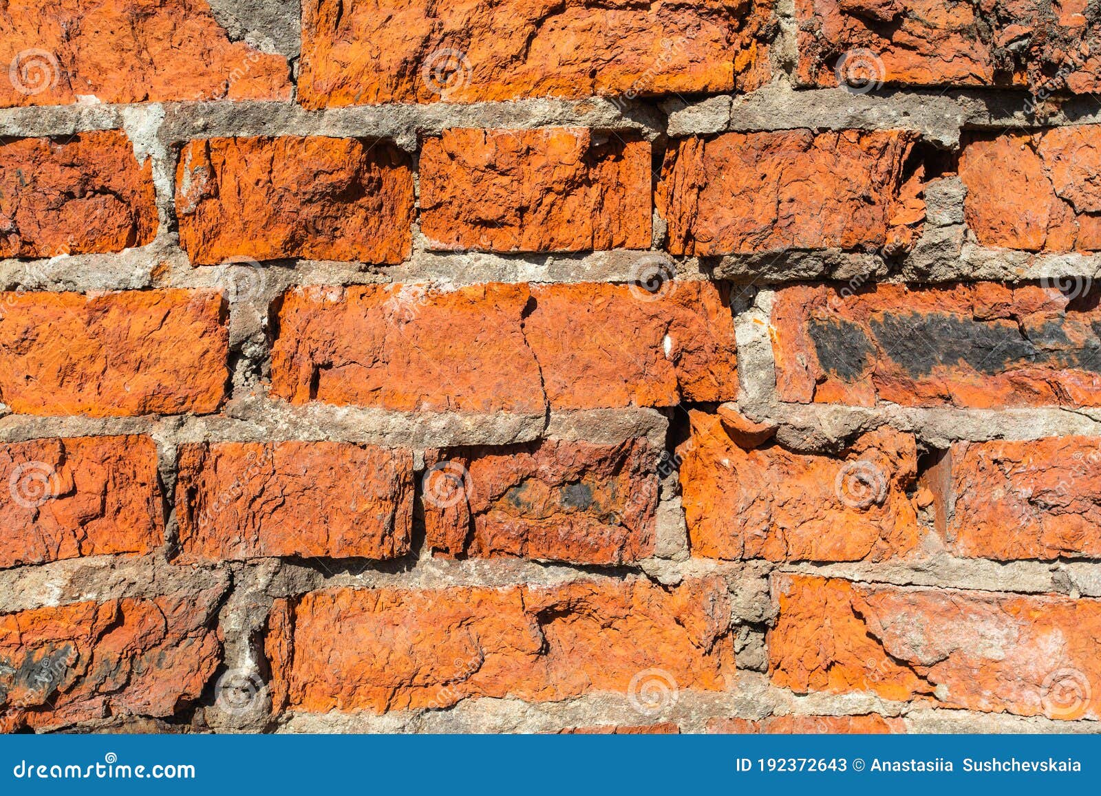 Old chipped wall red brick stock image. Image of backdrop - 192372643