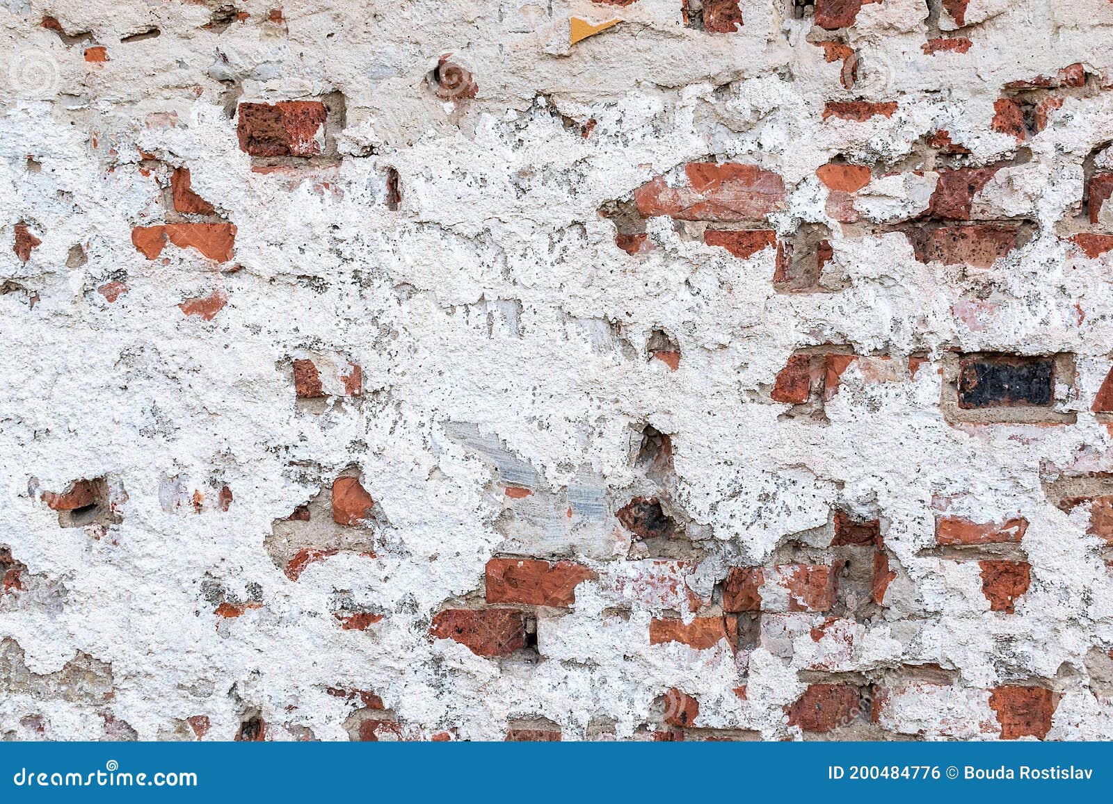 Old Chipped White Brick Wall Texture Background, Whitewashed Stock ...
