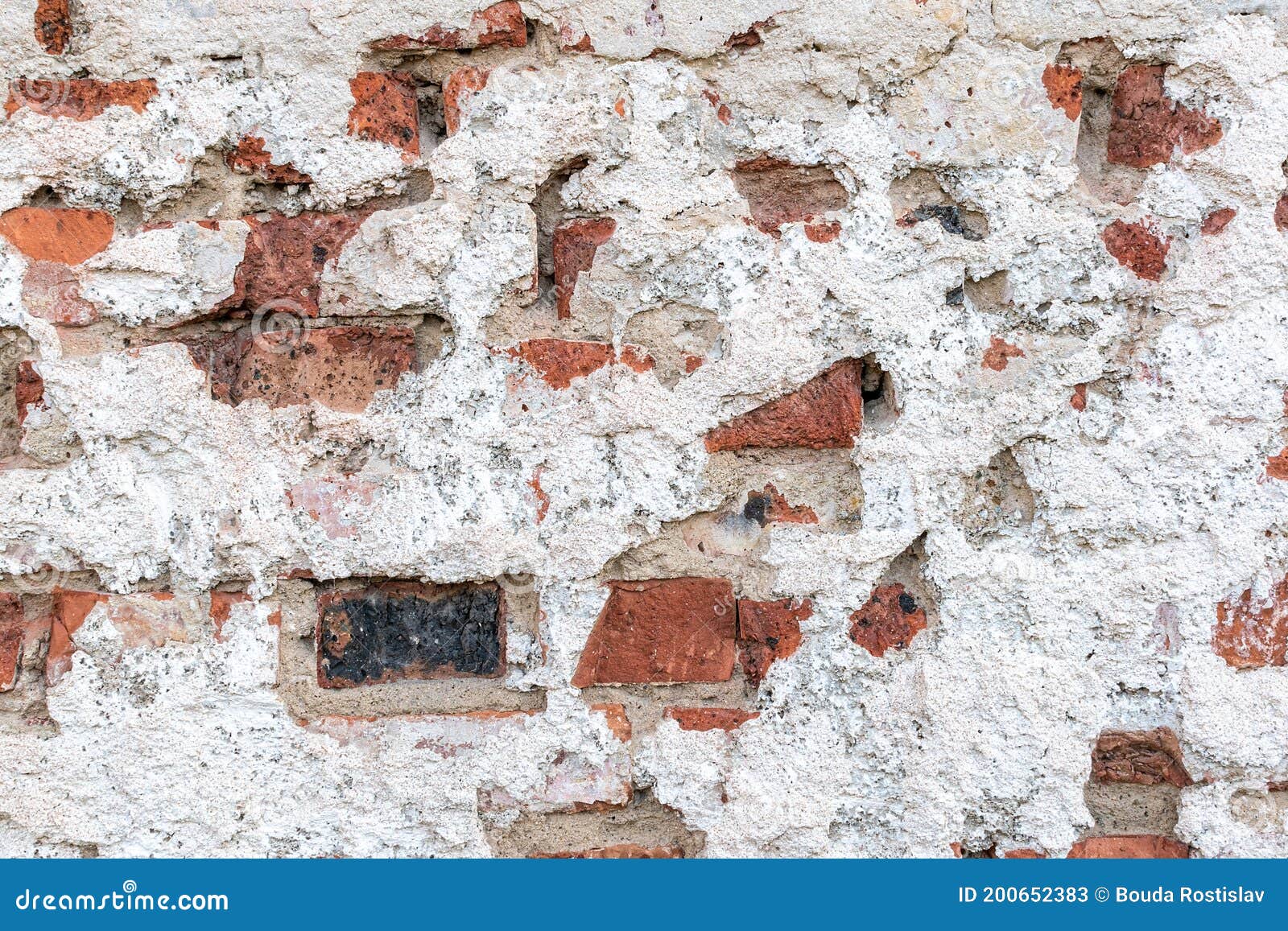 Old Chipped White Brick Wall Texture Background, Whitewashed Stock ...