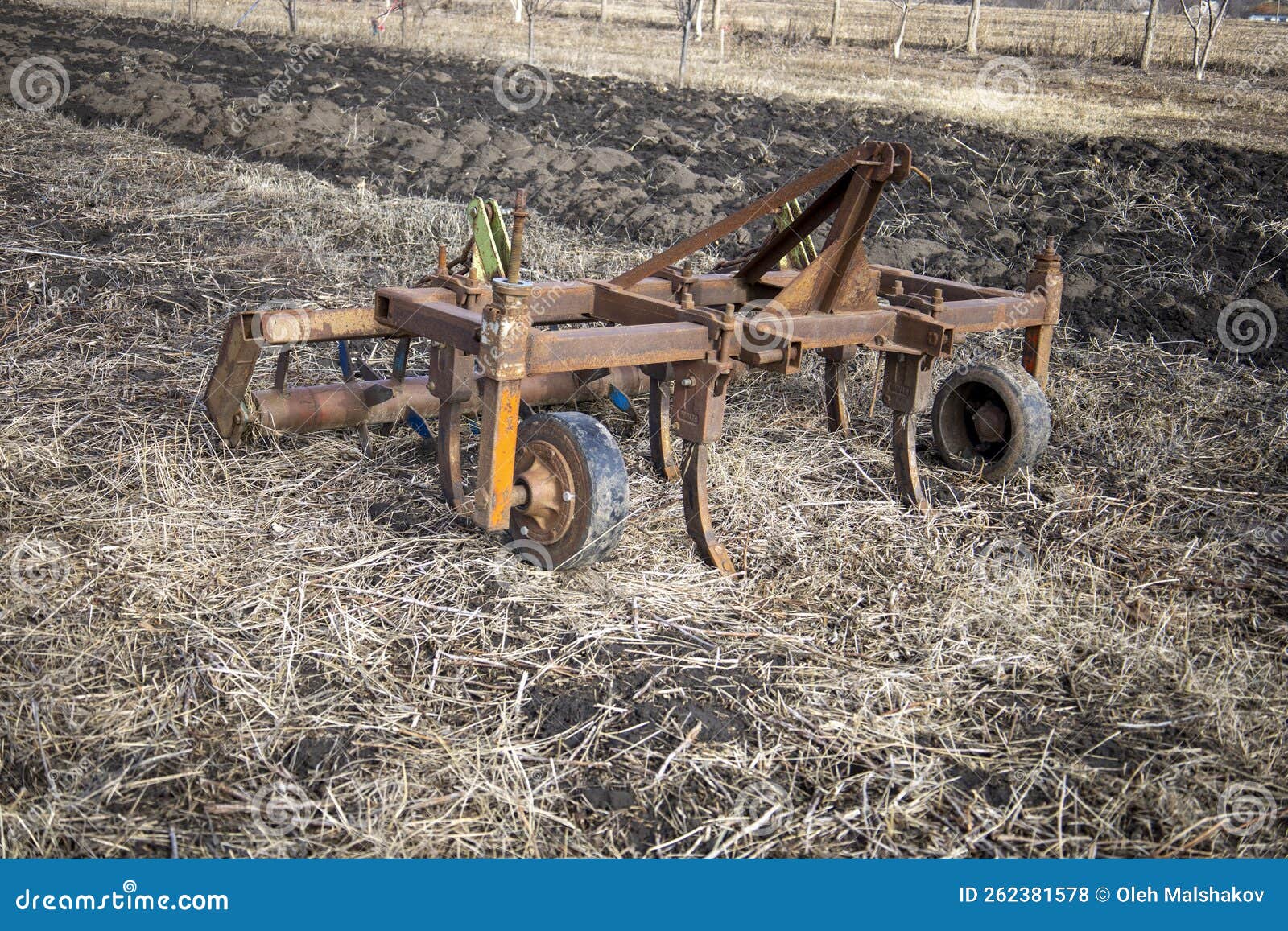 Old Chisel for a Tractor. Tillage Equipment. Stock Photo - Image of ...