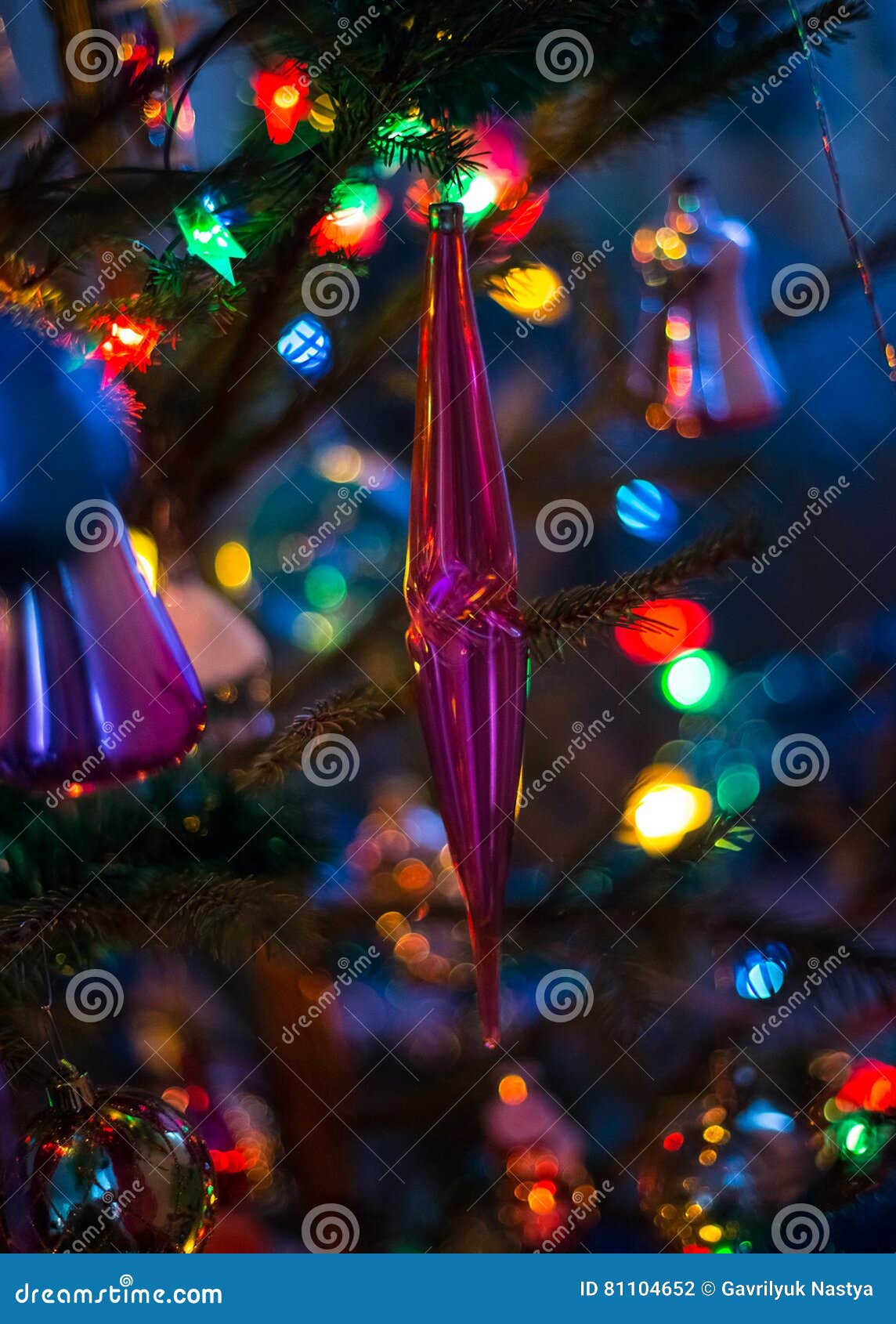 Old Christmas Tree`s Toy, Icicle Stock Photo - Image of christmas, form ...