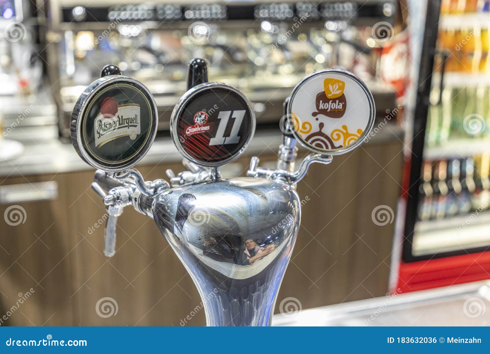 Old Chrome Tab for Draft Beer in a Bar in Plzen, Czech Republic ...