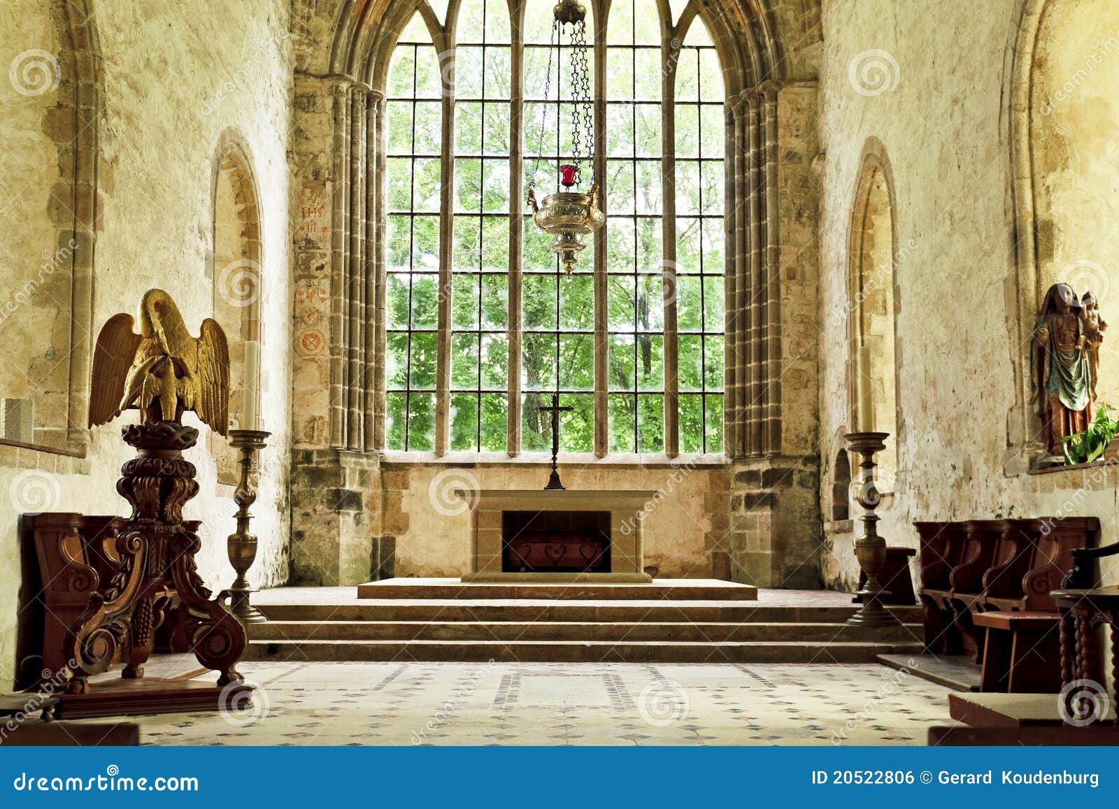 Old Church Altar in a Historic Abbey Stock Photo - Image of pilgrim ...
