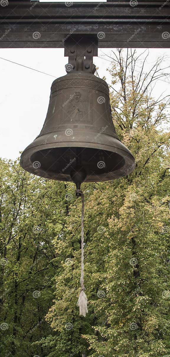Old Church Bell and Mounting Construction Stock Image - Image of bell ...