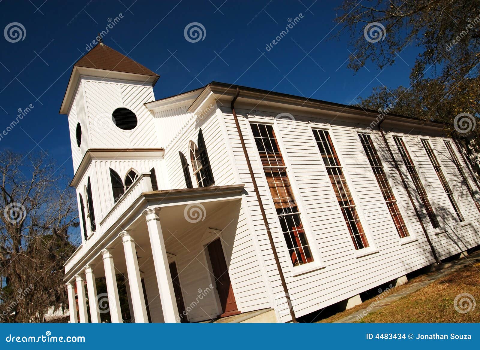 Old Church Building with Tall Windows. Stock Photo - Image of religious ...