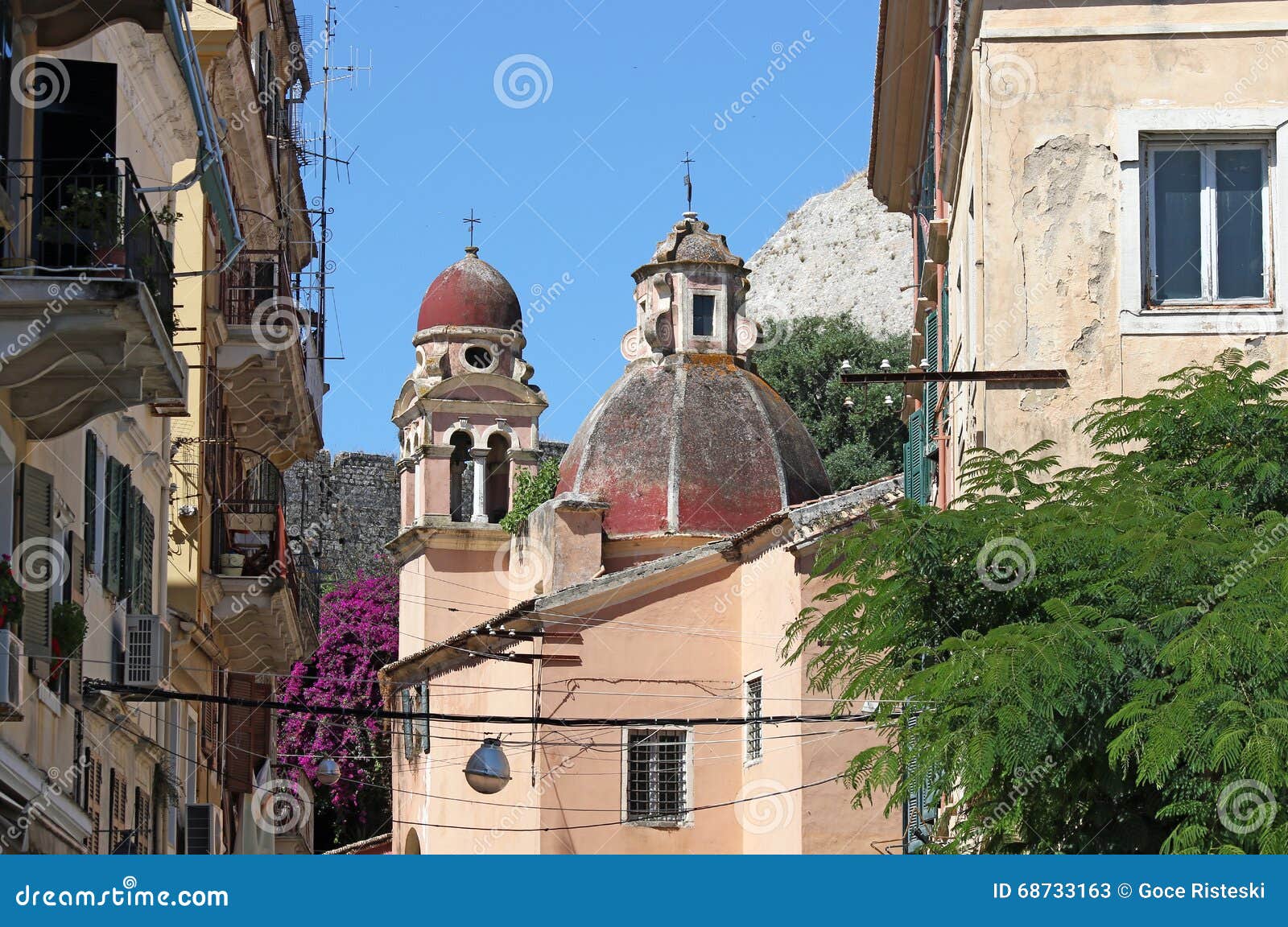Old church Corfu town stock image. Image of europe, church - 68733163