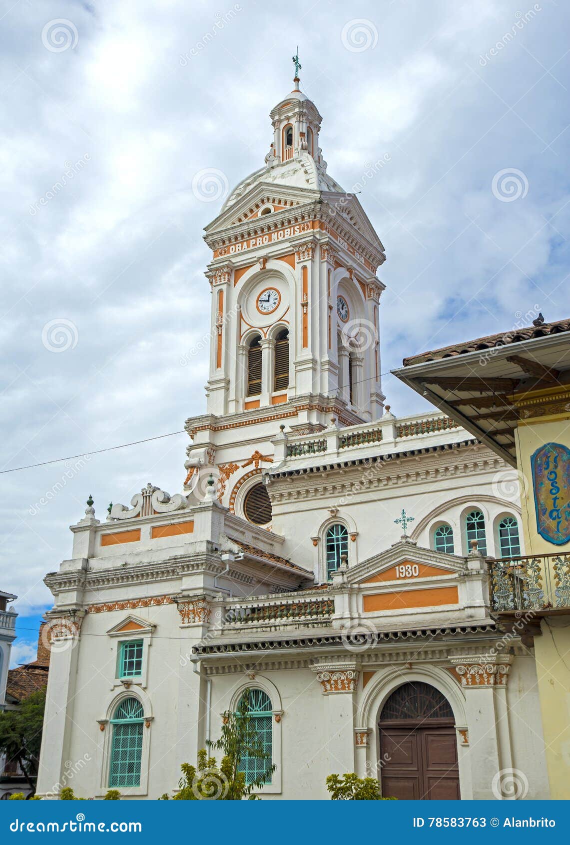 Old church in Cuenca stock image. Image of overcast, traditional - 78583763