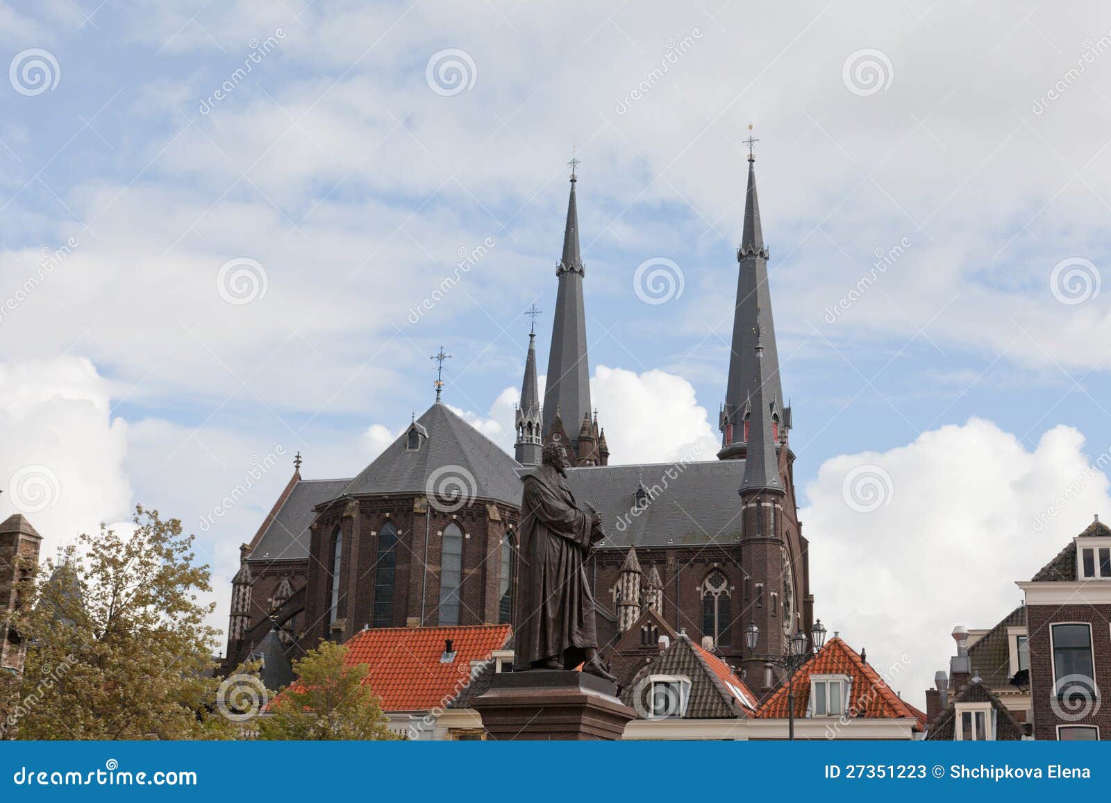 Old church in Delft stock image. Image of solarly, autumn - 27351223