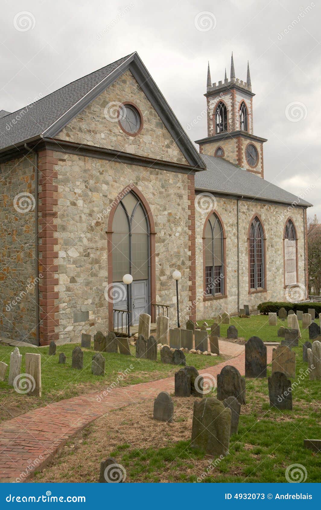 Old Church and Graveyard stock image. Image of headstone - 4932073