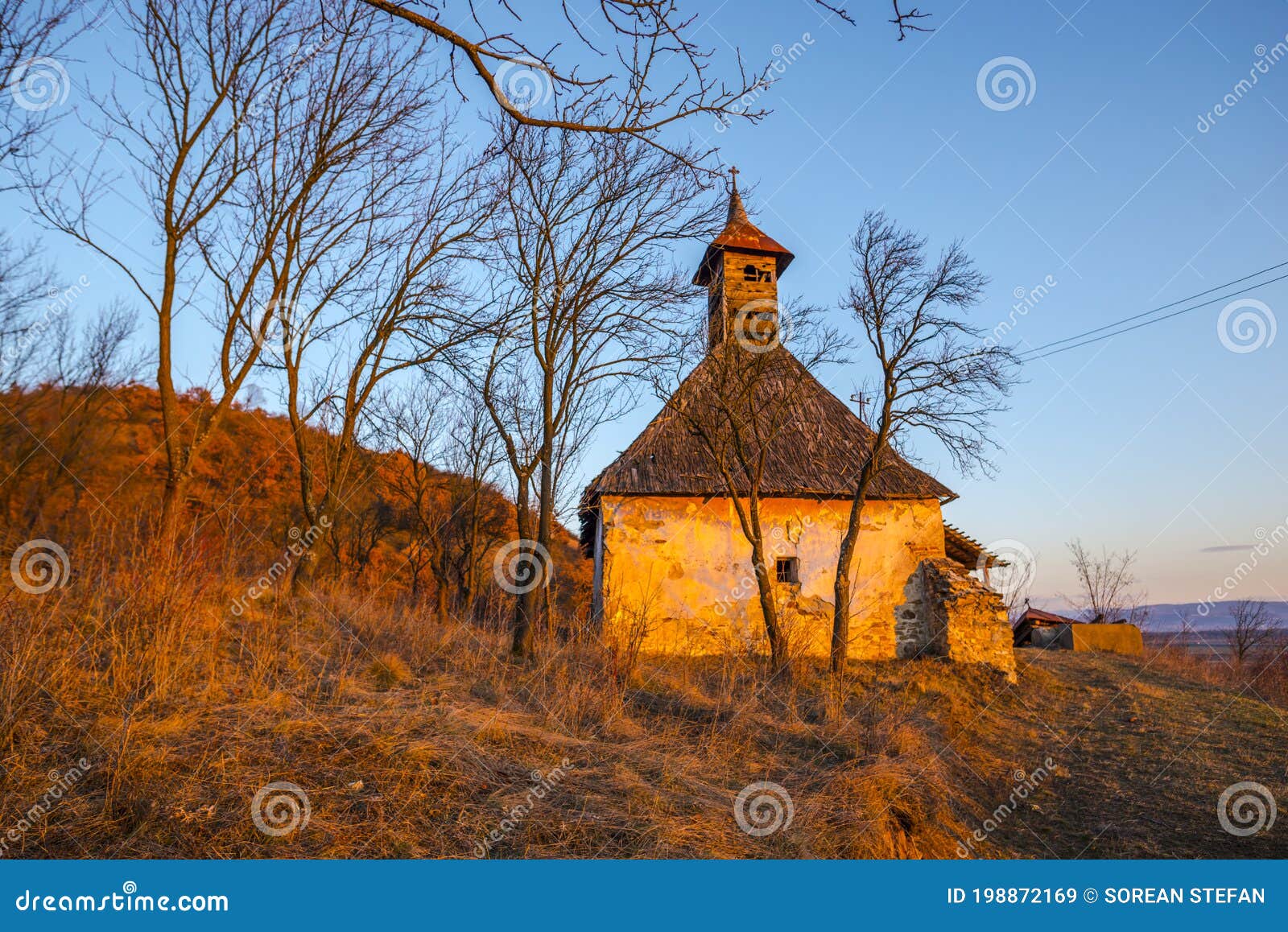 Old church on the hill stock image. Image of cloud, hilln - 198872169