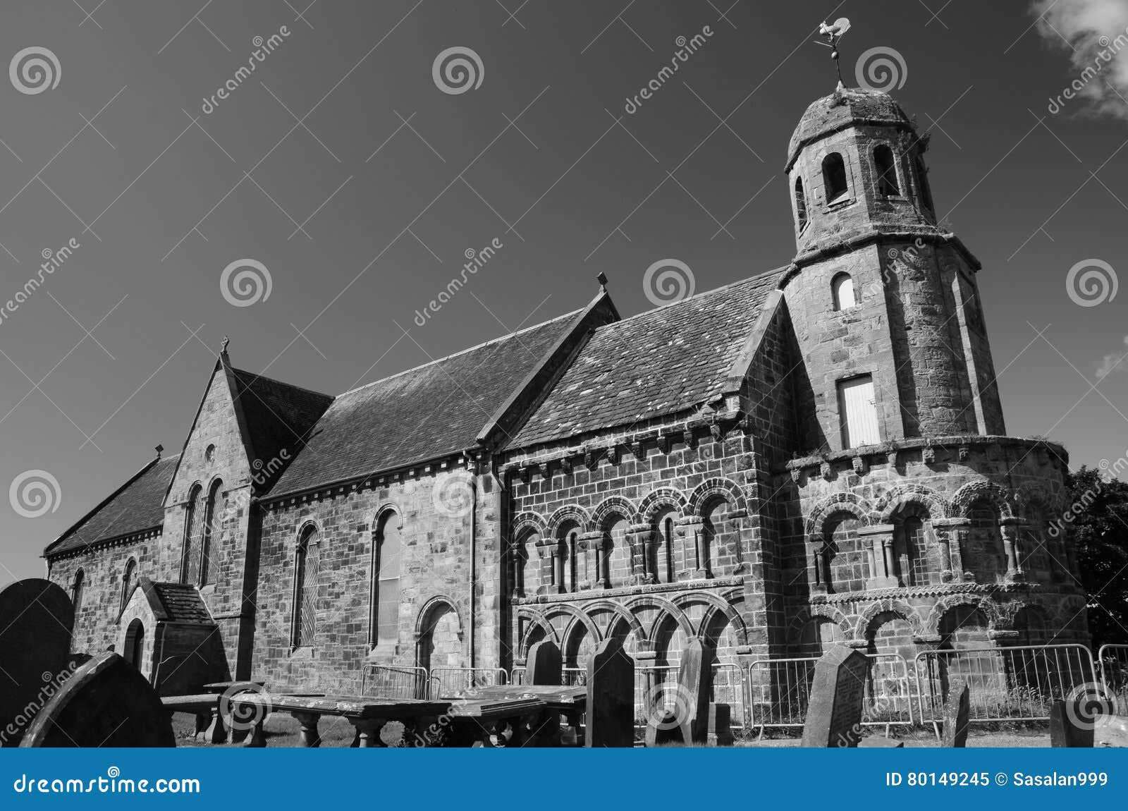 Old Church at Leuchars stock image. Image of graveyard - 80149245