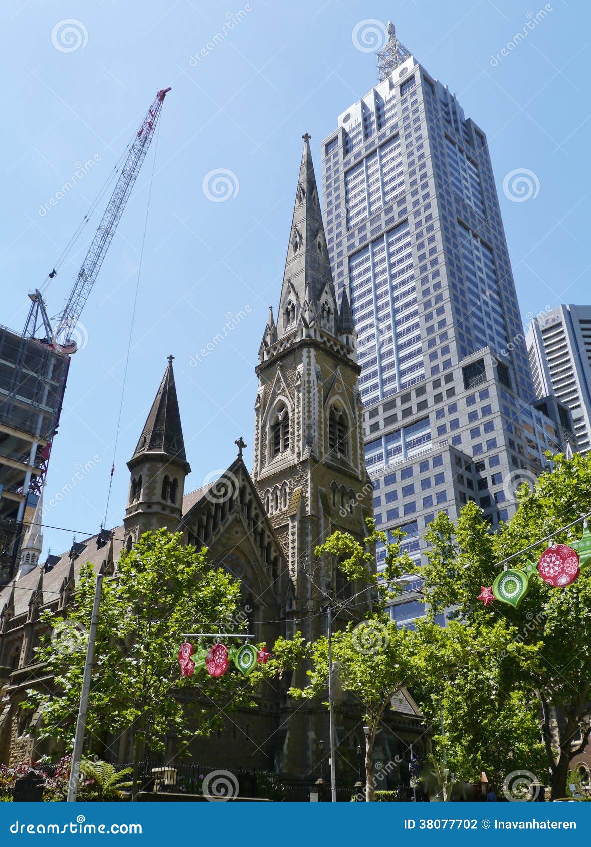 An Old Church and a New Skyscraper Editorial Photography - Image of ...