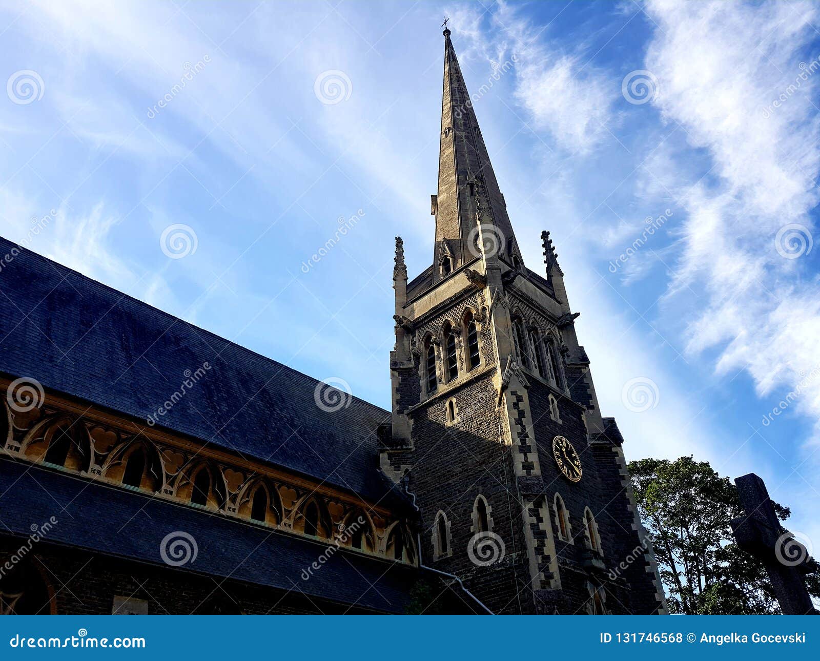 Old Church stock photo. Image of church, colours, street - 131746568