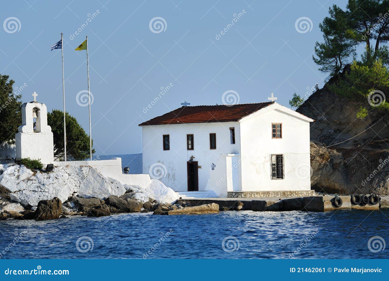 Old Church on Panagia Island in Parga Stock Image - Image of cottage ...