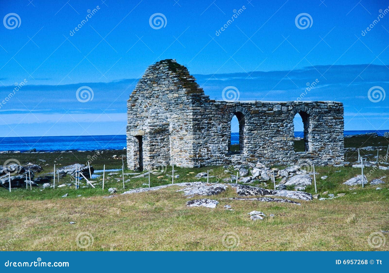 Old church ruin stock photo. Image of heath, lofoten, nordland - 6957268
