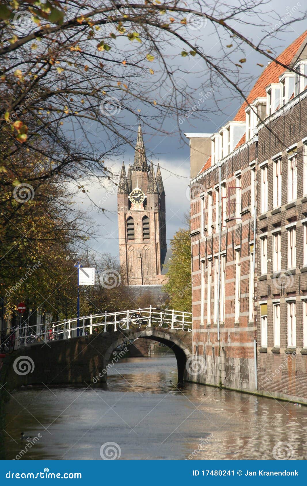 Old Church tower of Delft stock image. Image of holland - 17480241