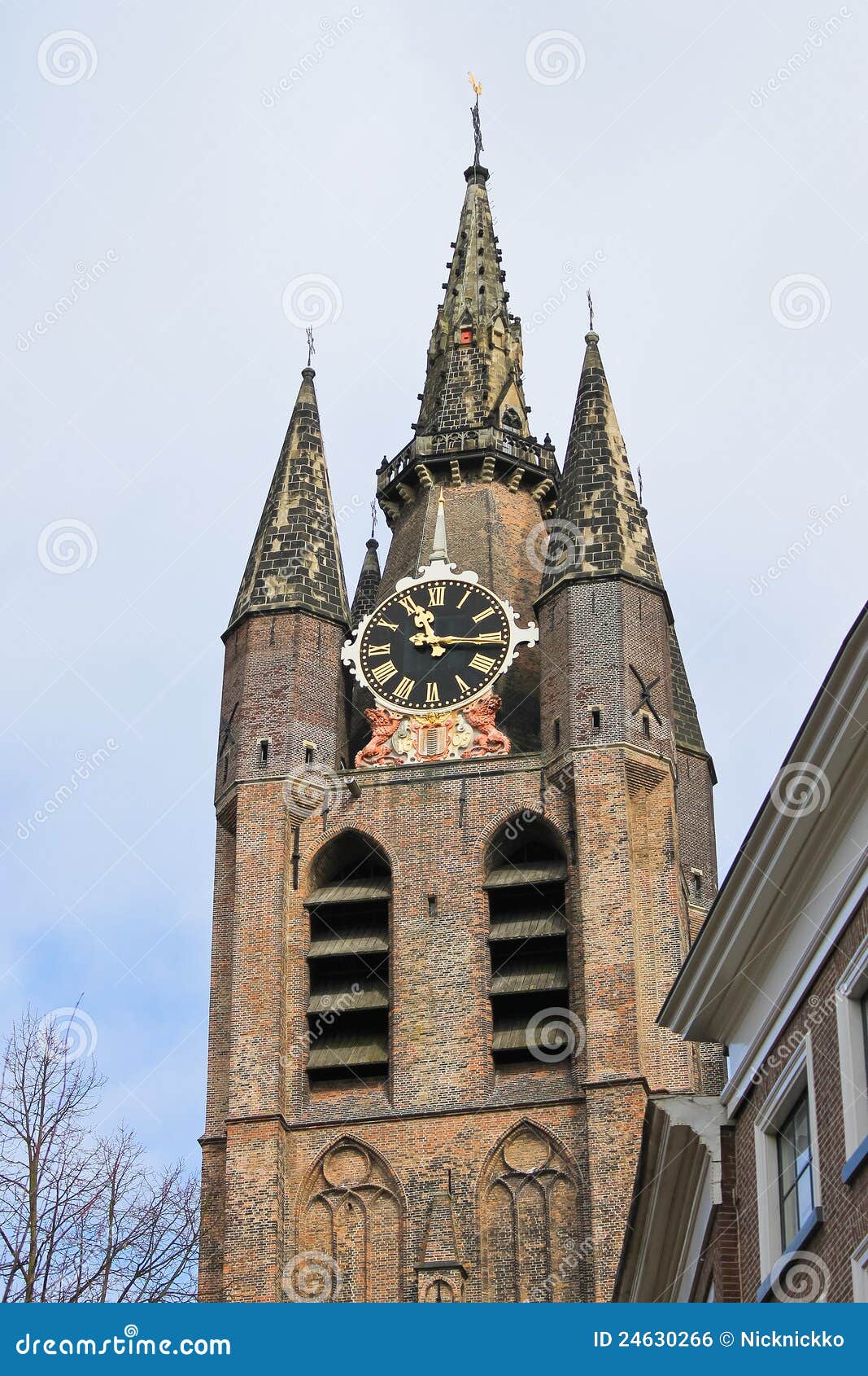 The Old Church Tower in Delft. Stock Photo - Image of europe ...