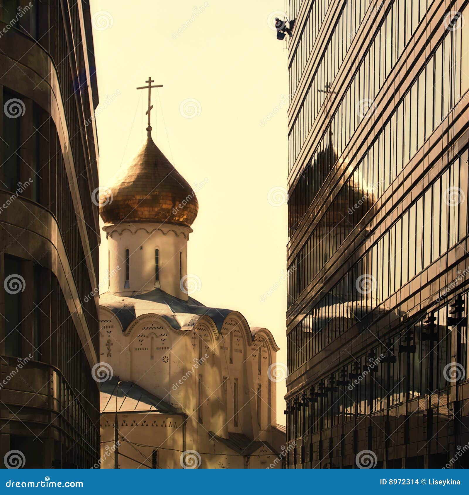 Old Church between Two Office Buildings Stock Photo - Image of hope ...