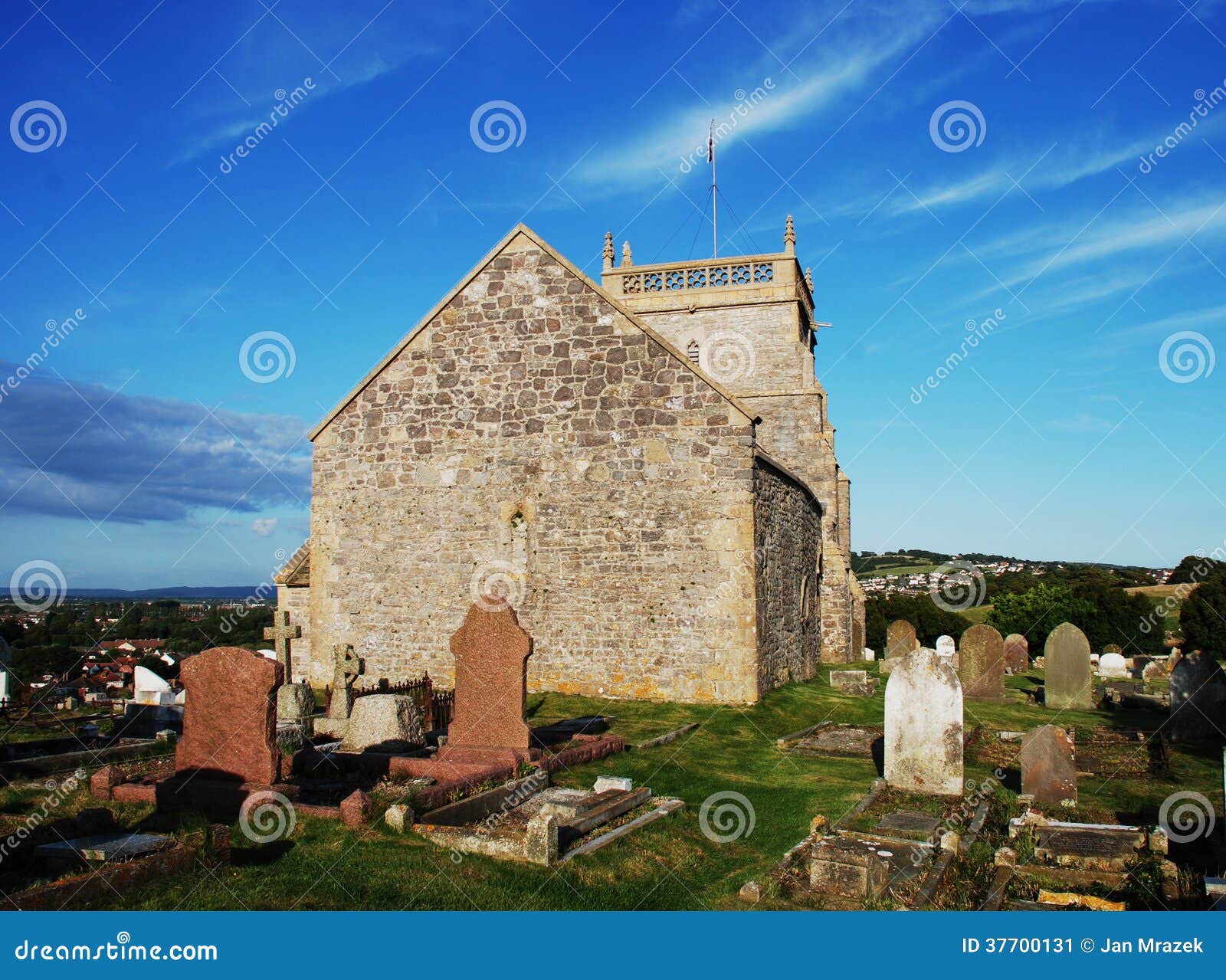Old church in Uphill stock image. Image of coast, britain - 37700131