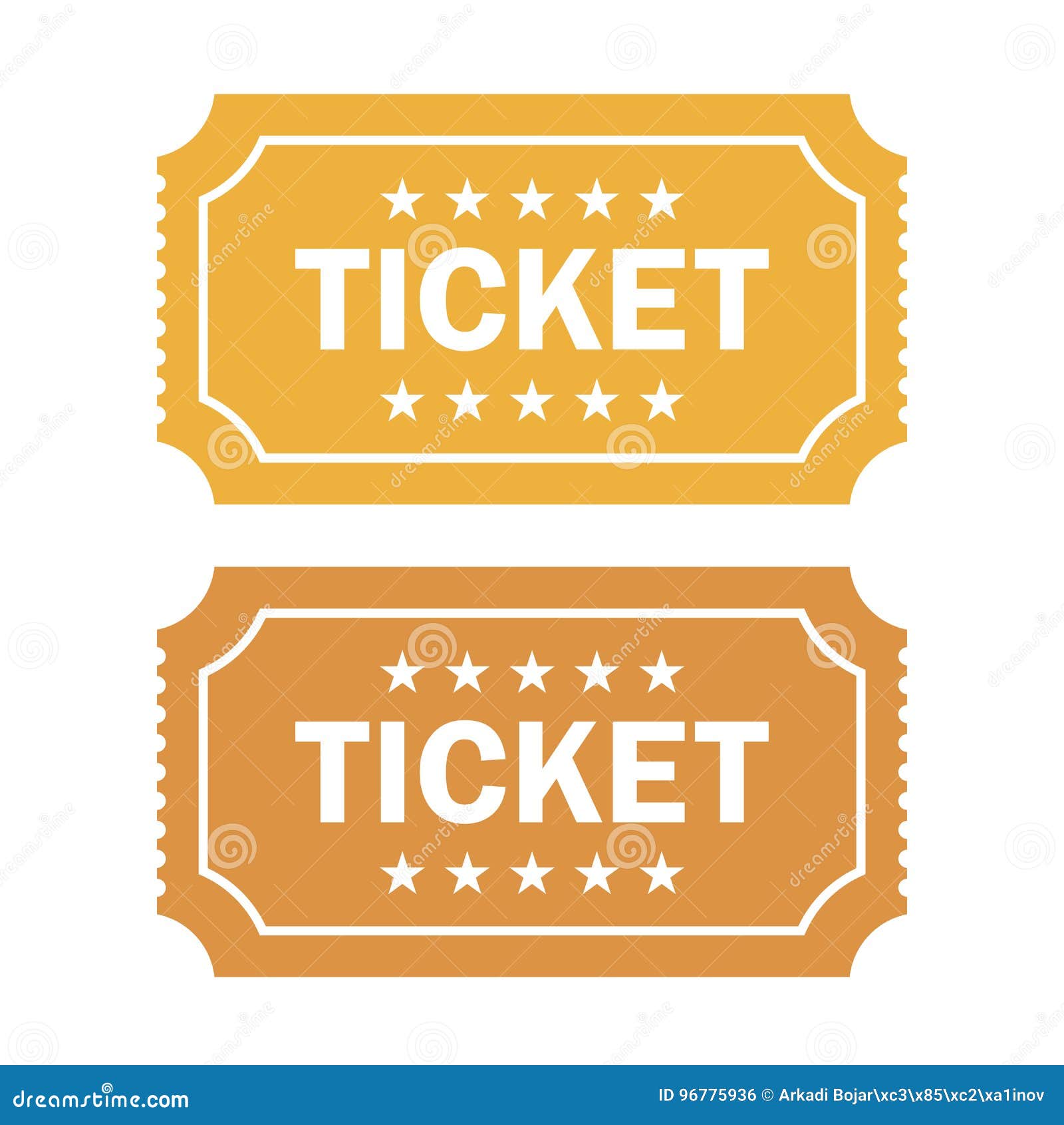 Old Cinema Ticket Vector Illustration Stock Vector - Illustration of ...