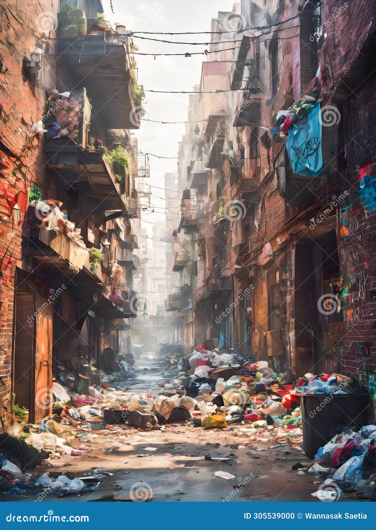 The Old City is Full of Garbage Stock Illustration - Illustration of ...