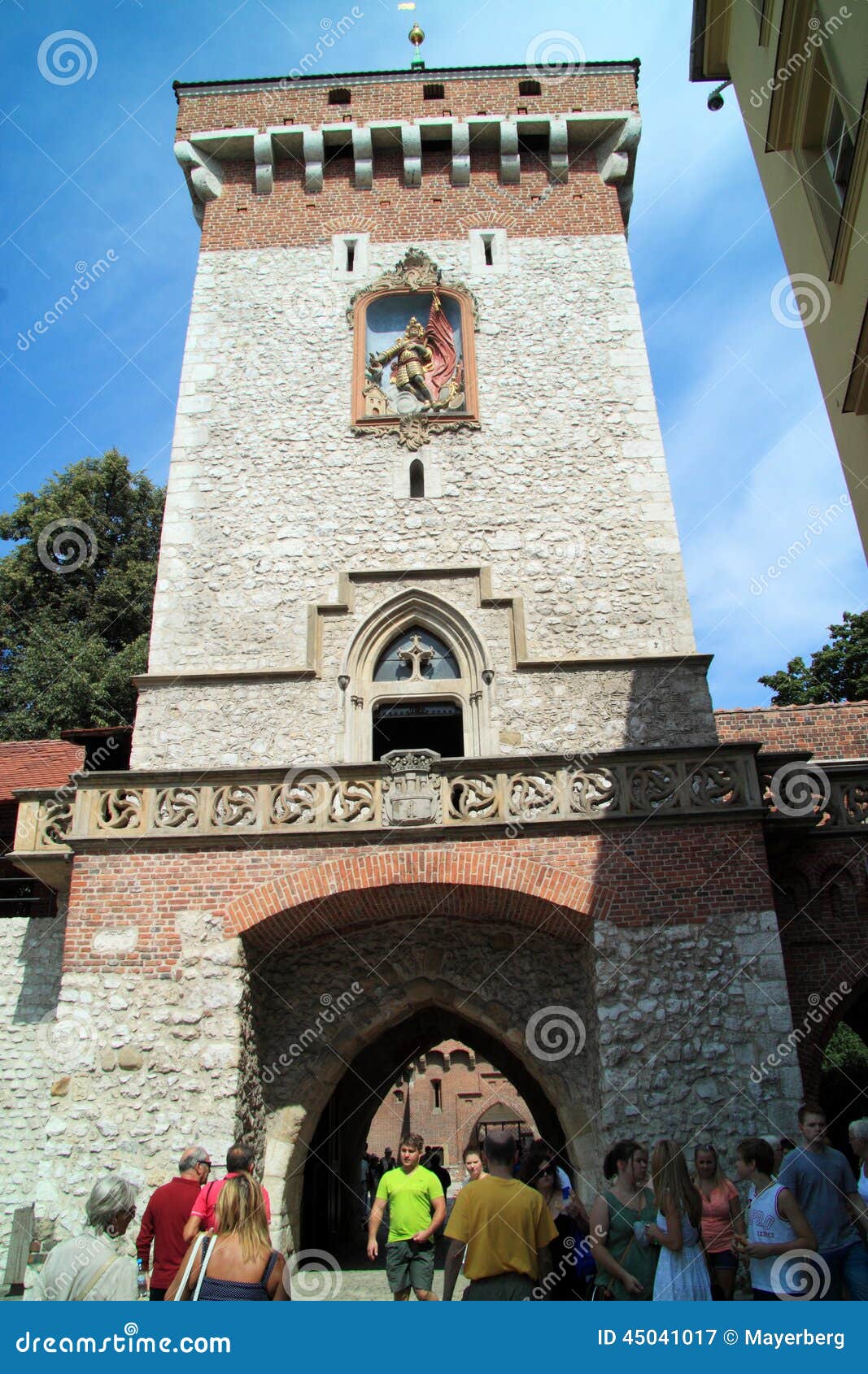 Old City Gate in Krakow Poland Editorial Photography - Image of ...