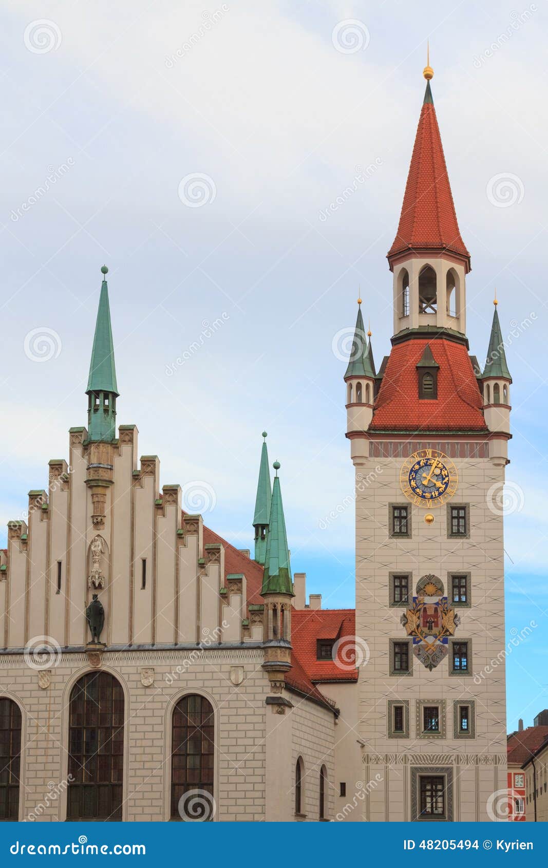 Old City Hall in Munich, German Stock Photo - Image of square, city ...