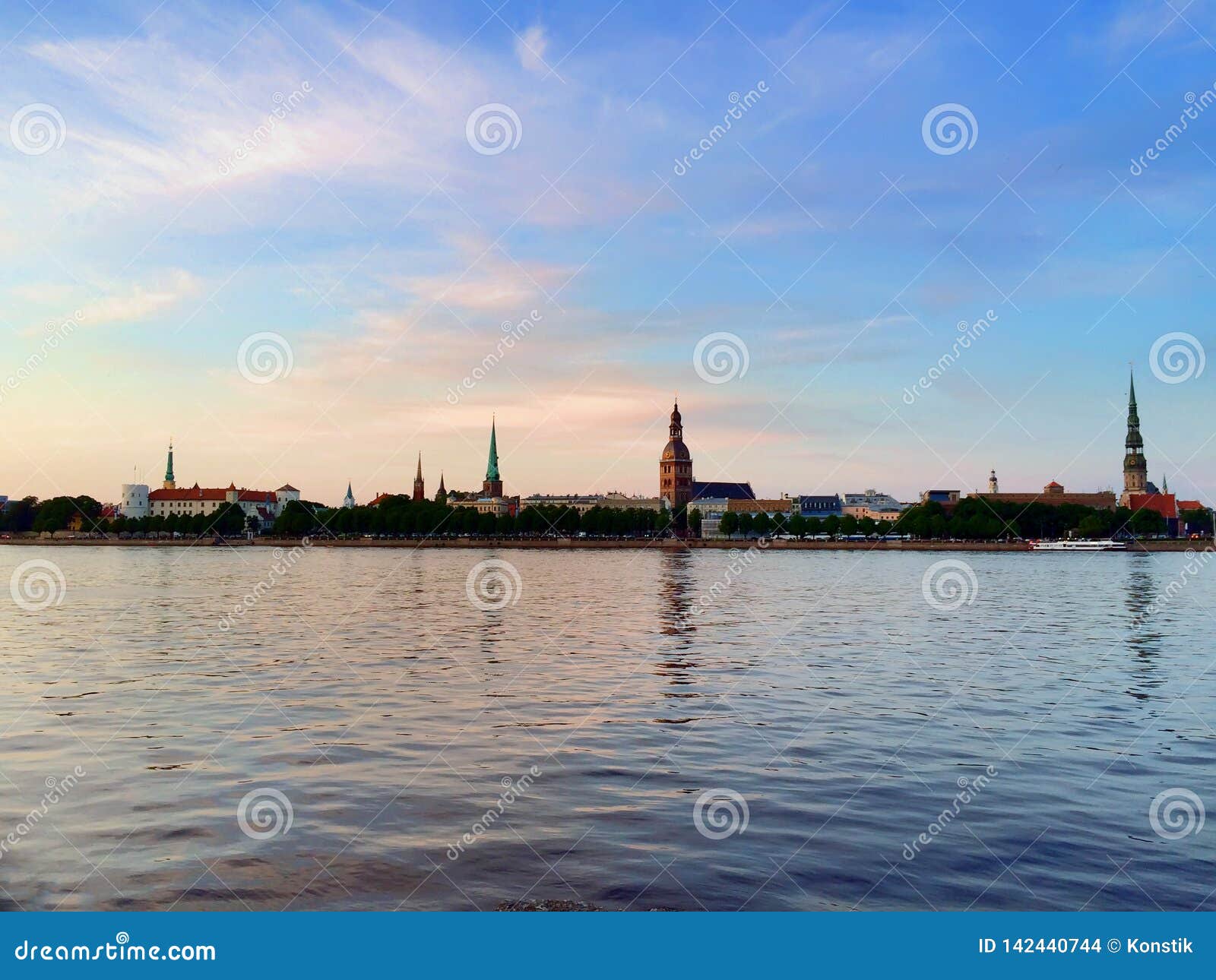Old City Riga on Other River Bank Stock Photo - Image of latvia ...