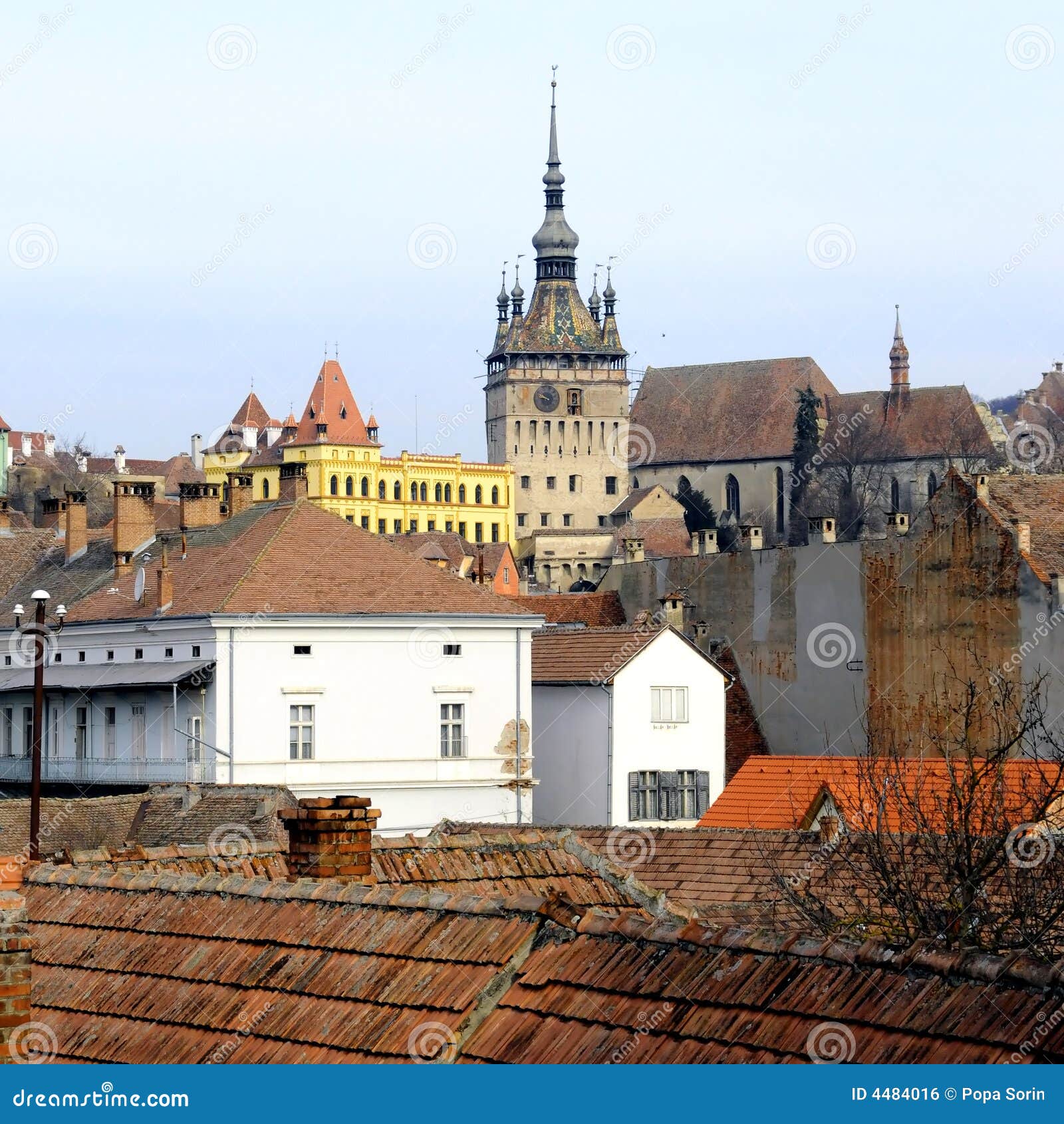 Old city rooftops stock photo. Image of chimneys, house - 4484016