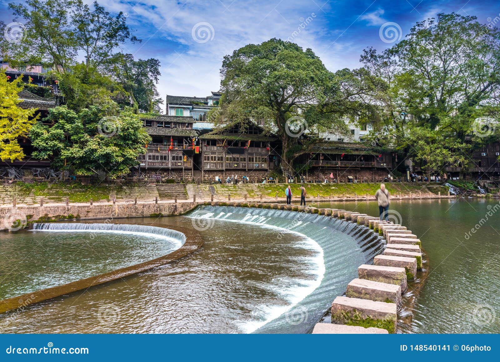 Old city in Sichuan china stock image. Image of grass - 148540141