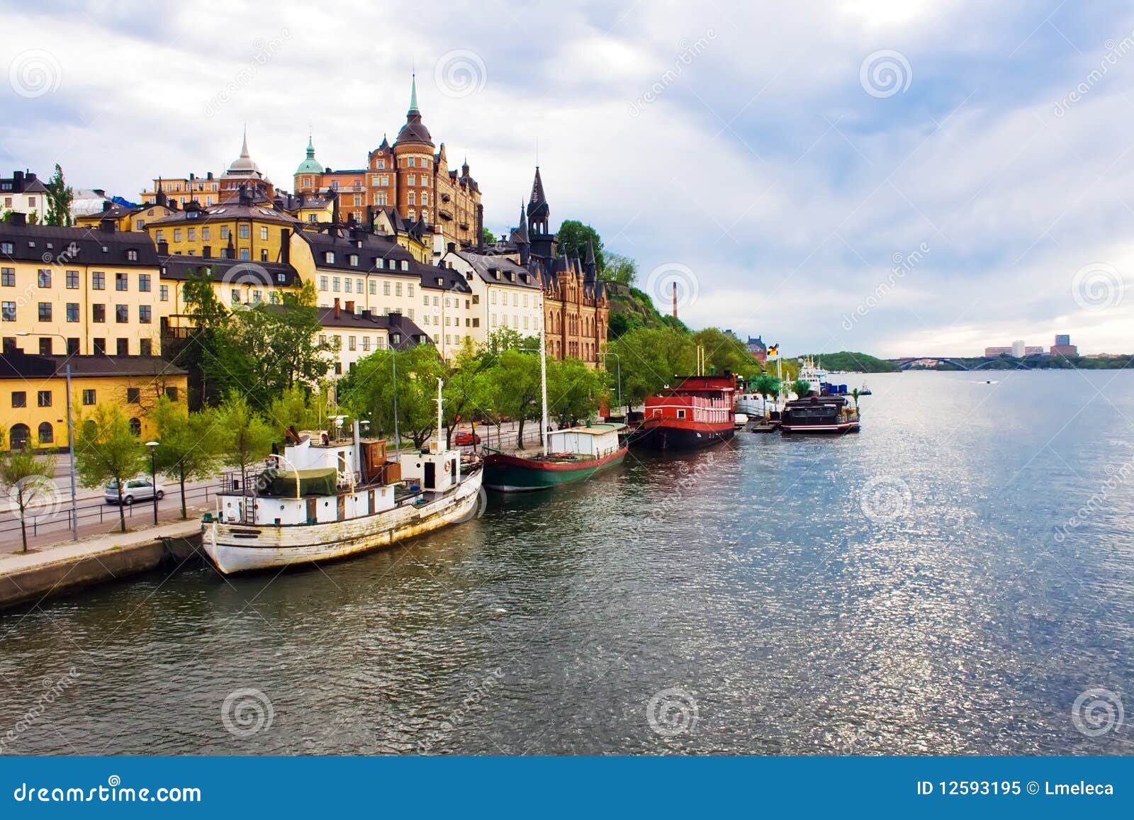 Old City Skyline Under Cloudy Sky Stock Image - Image of space, europe ...