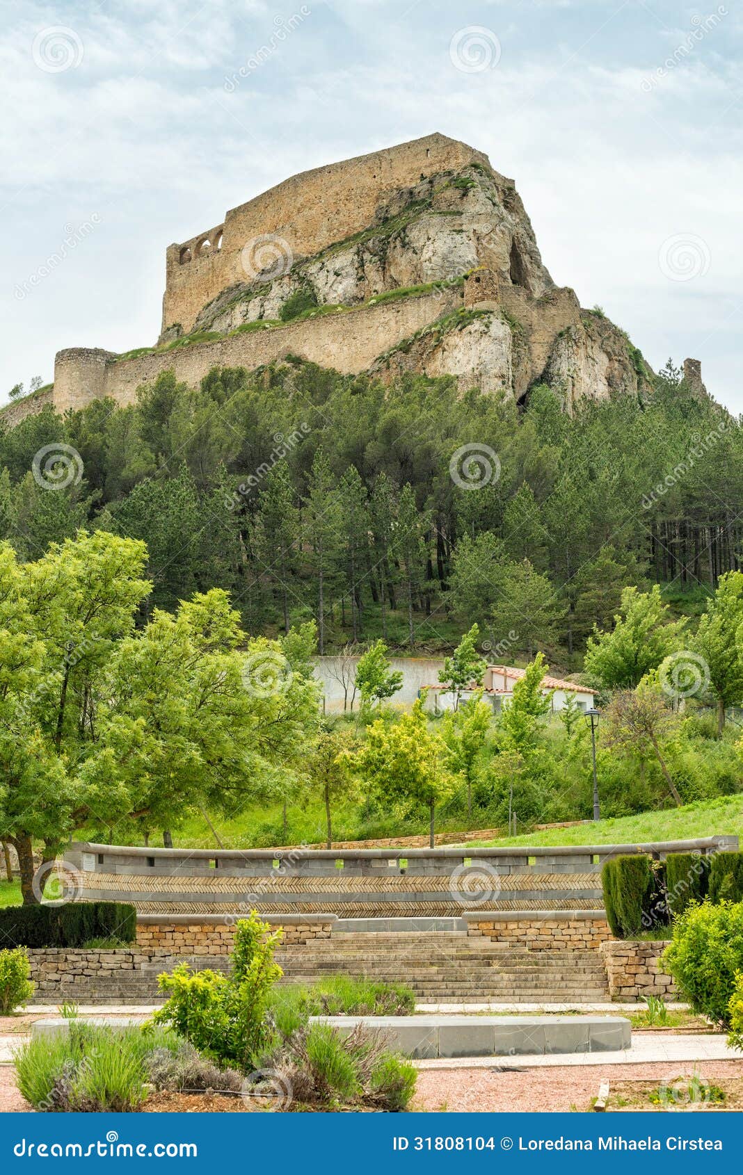 Old city in Spain Morella stock photo. Image of ruins - 31808104