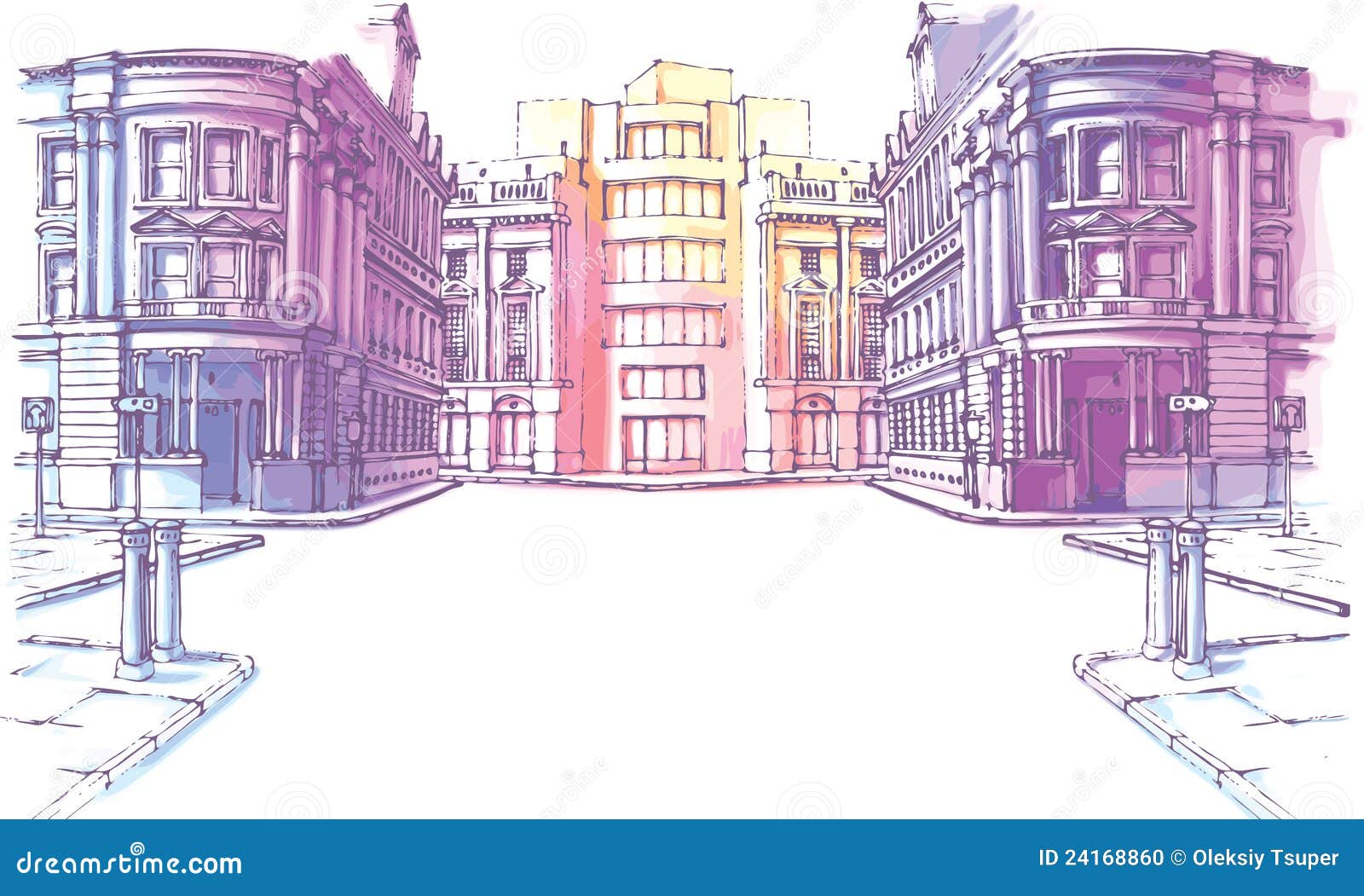 Old city Street stock vector. Illustration of facades - 24168860