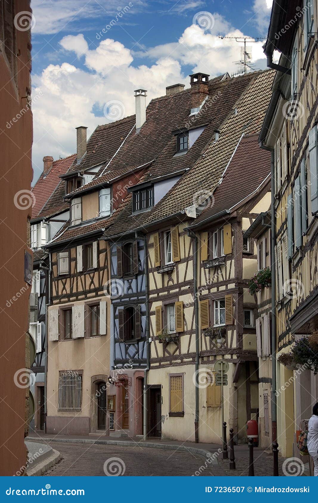 Old city street stock image. Image of house, sidewalk - 7236507
