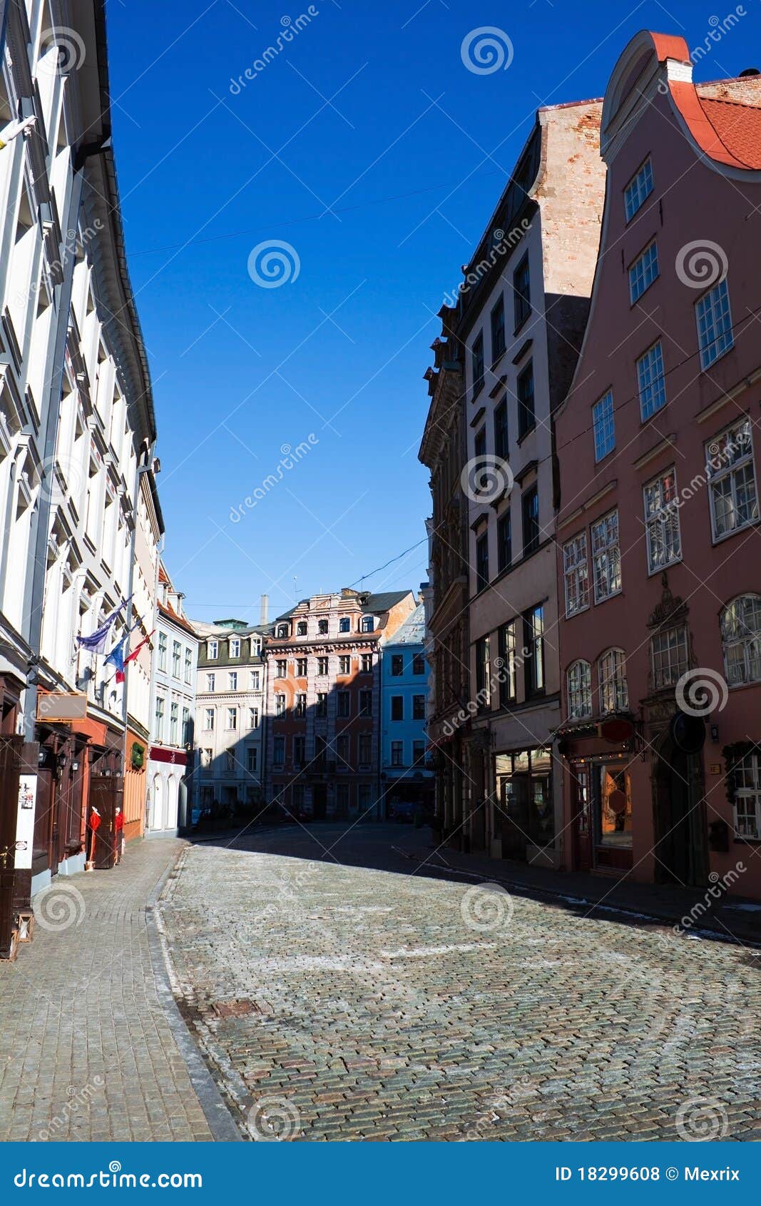 Old city street of Riga stock photo. Image of historic - 18299608