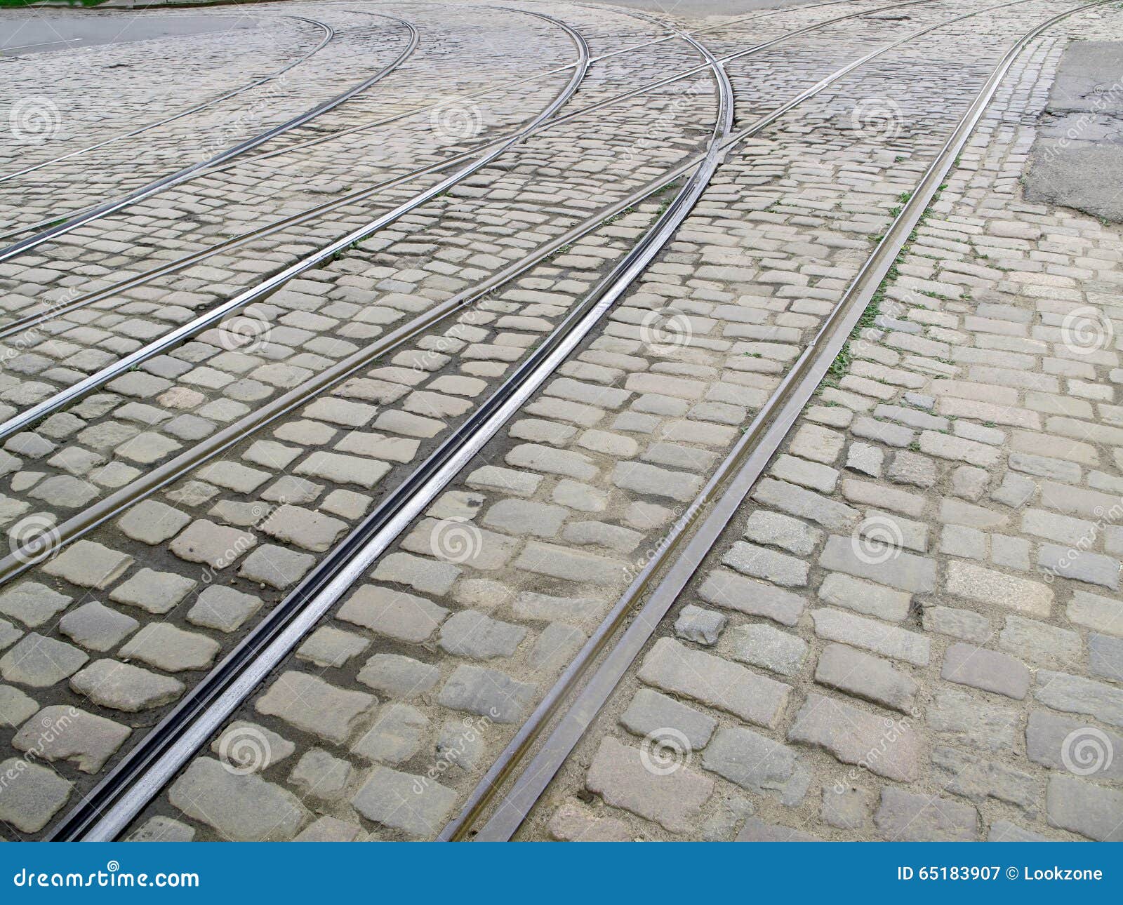 Old City Tram Tracks stock image. Image of lines, central - 65183907