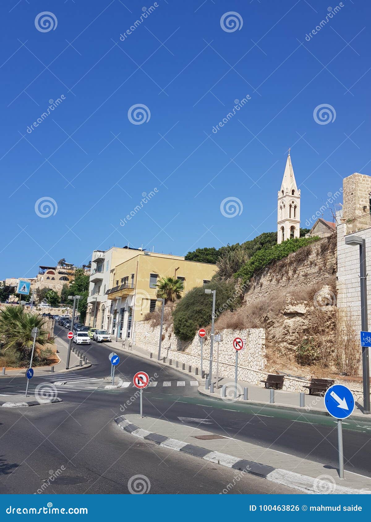 Jaffa stock photo. Image of tree, jaffa, facade, plaza - 100463826