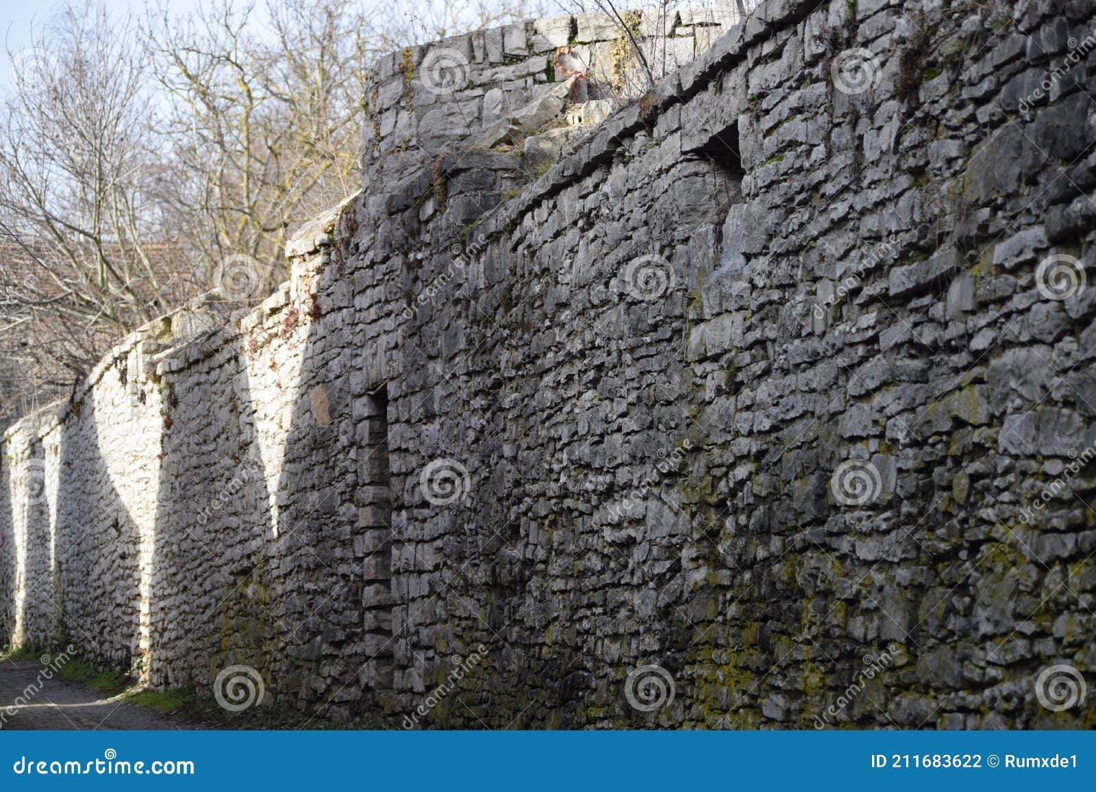 Massive Defensive wall stock photo. Image of solid, massive - 211683622