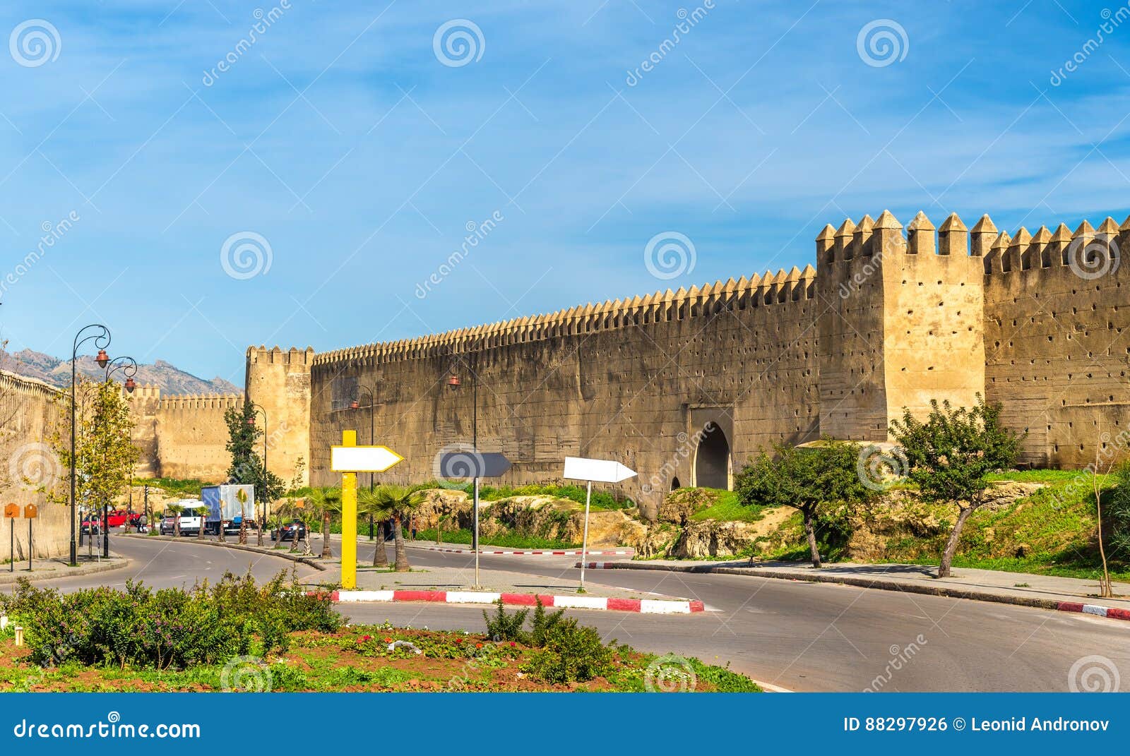 Old City Walls of Fes, Morocco Stock Photo - Image of gate, medieval ...