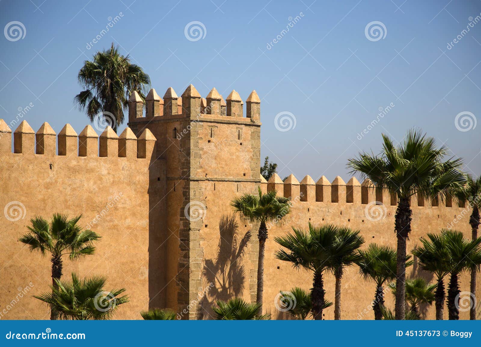 Old city walls in Rabat stock image. Image of morocco - 45137673