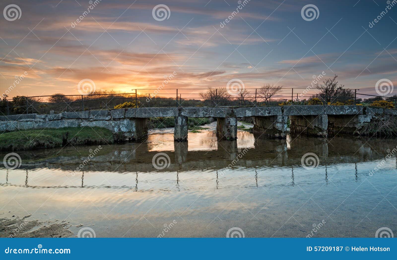 An Old Clapper Bridge on Bodmin Moor Stock Image - Image of beautiful ...